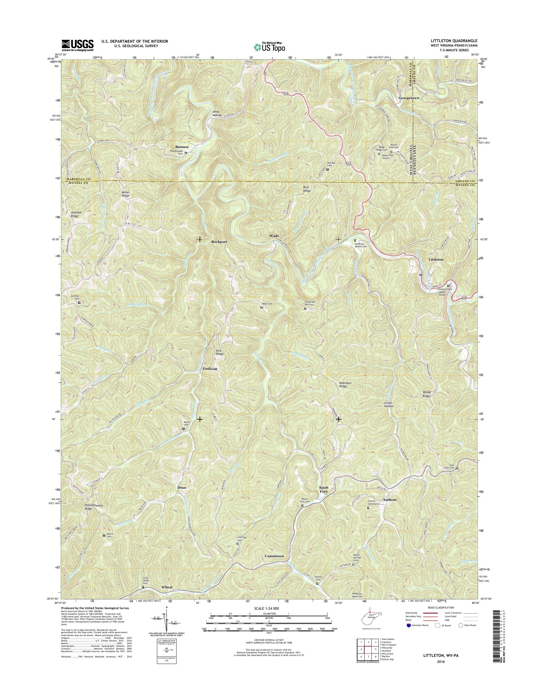 Littleton West Virginia US Topo Map – MyTopo Map Store