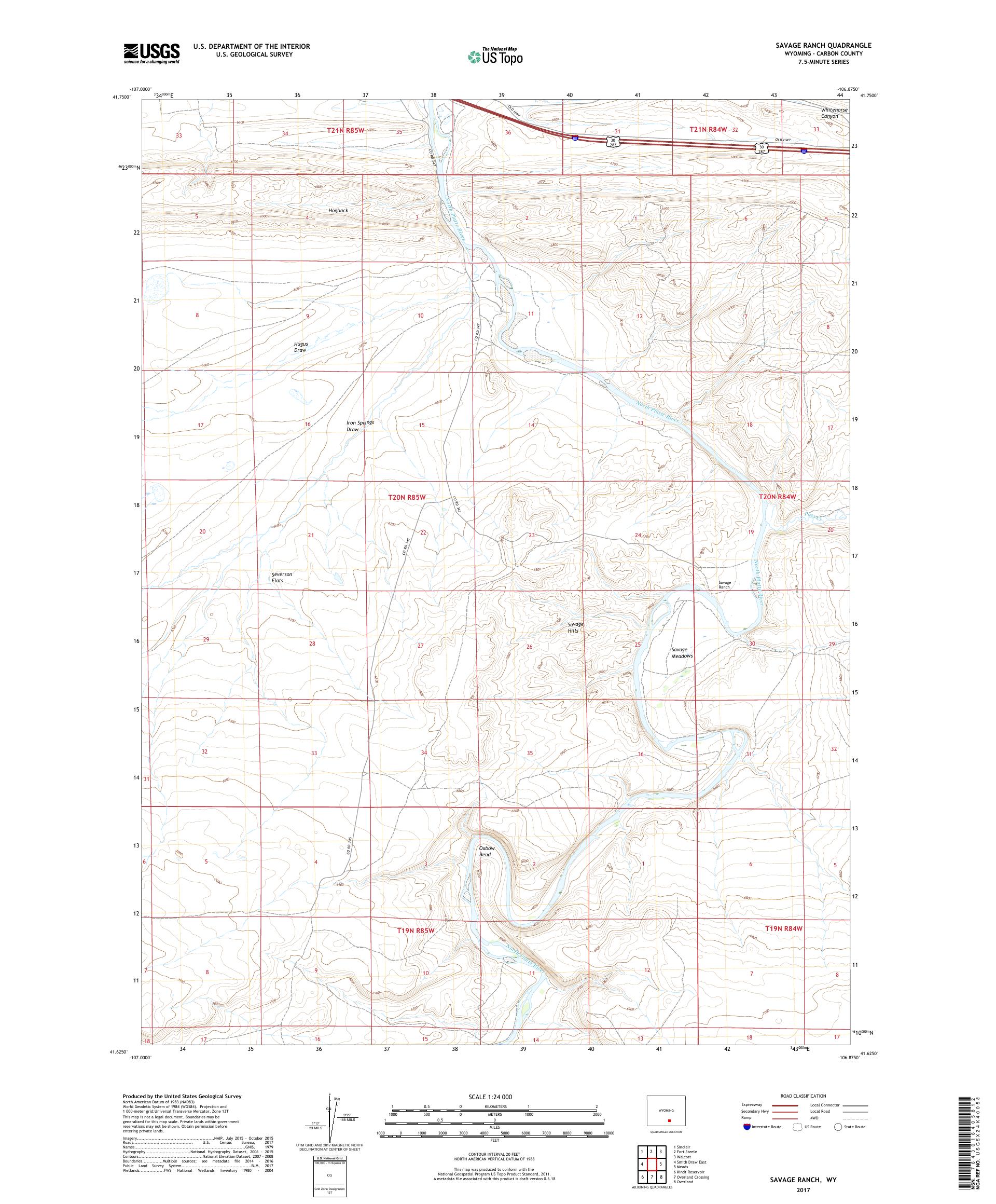 Savage Ranch Wyoming US Topo Map – MyTopo Map Store