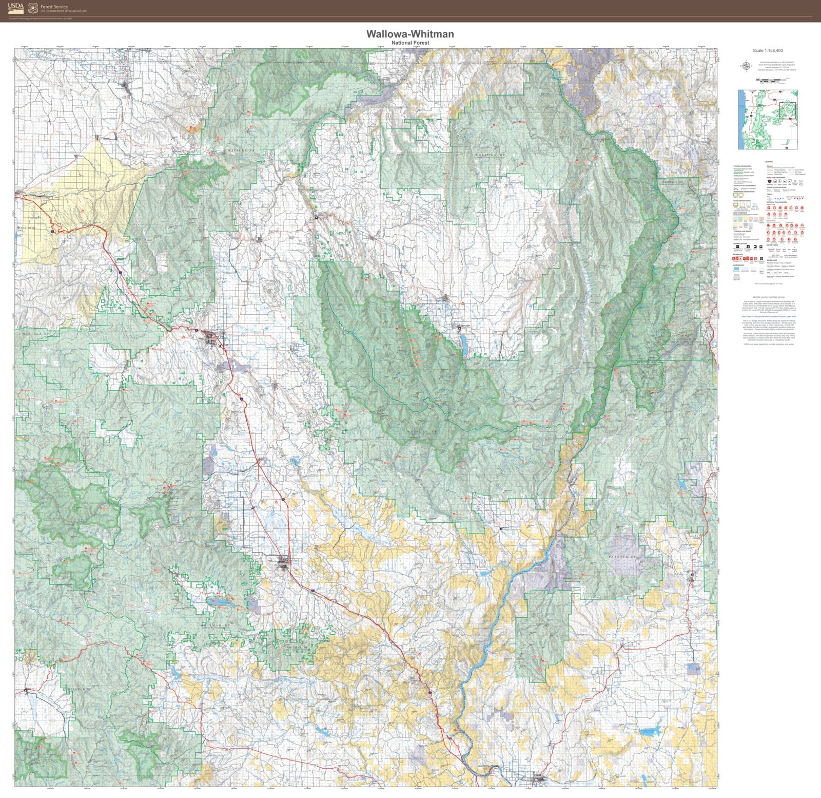 Wallowa-Whitman National Forest Map – MyTopo Map Store