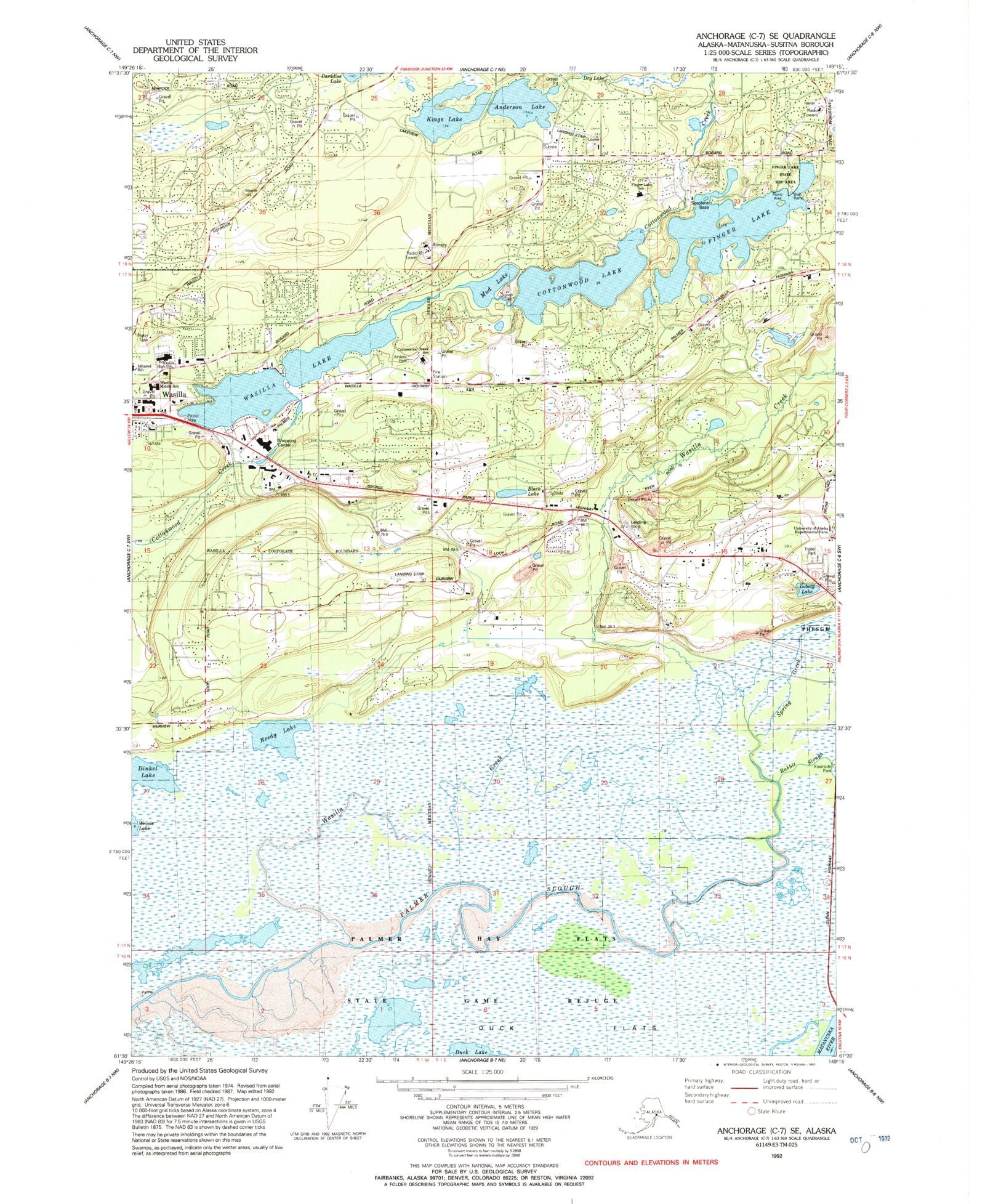 Classic USGS Anchorage C-7 SE Alaska 7.5'x7.5' Topo Map – MyTopo Map Store