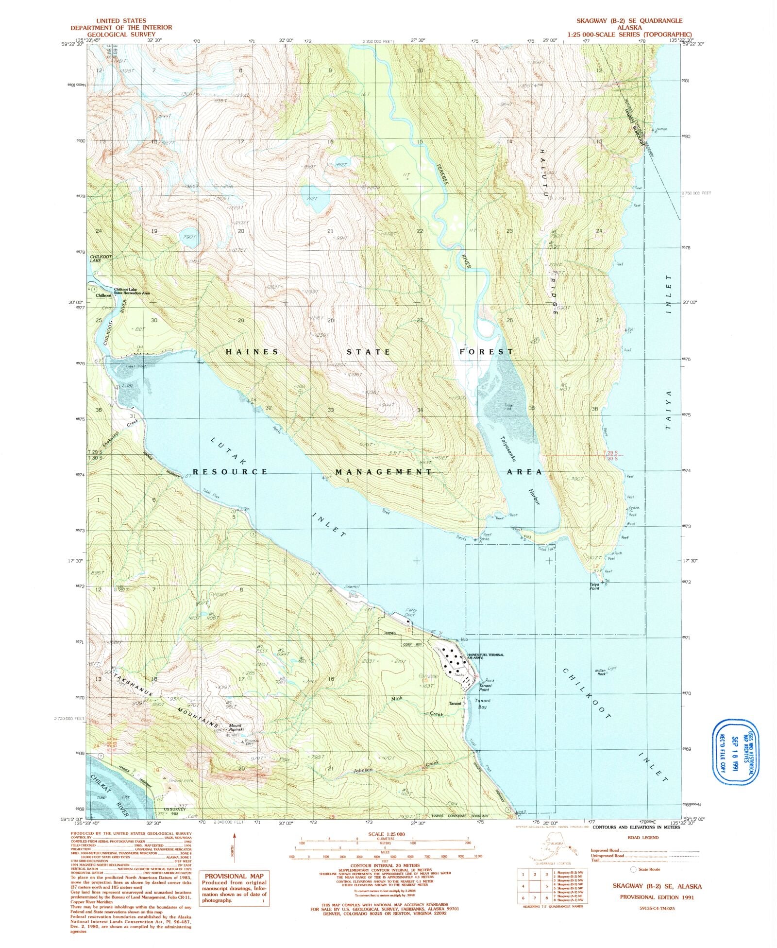 Classic USGS Skagway B-2 SE Alaska 7.5'x7.5' Topo Map – MyTopo Map Store