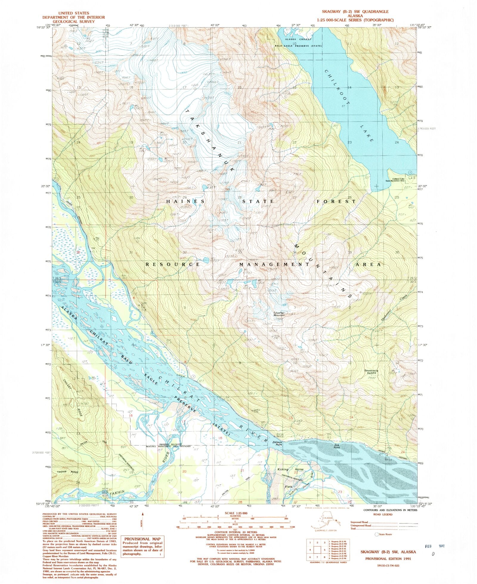 Classic USGS Skagway B-2 SW Alaska 7.5'x7.5' Topo Map – MyTopo Map Store