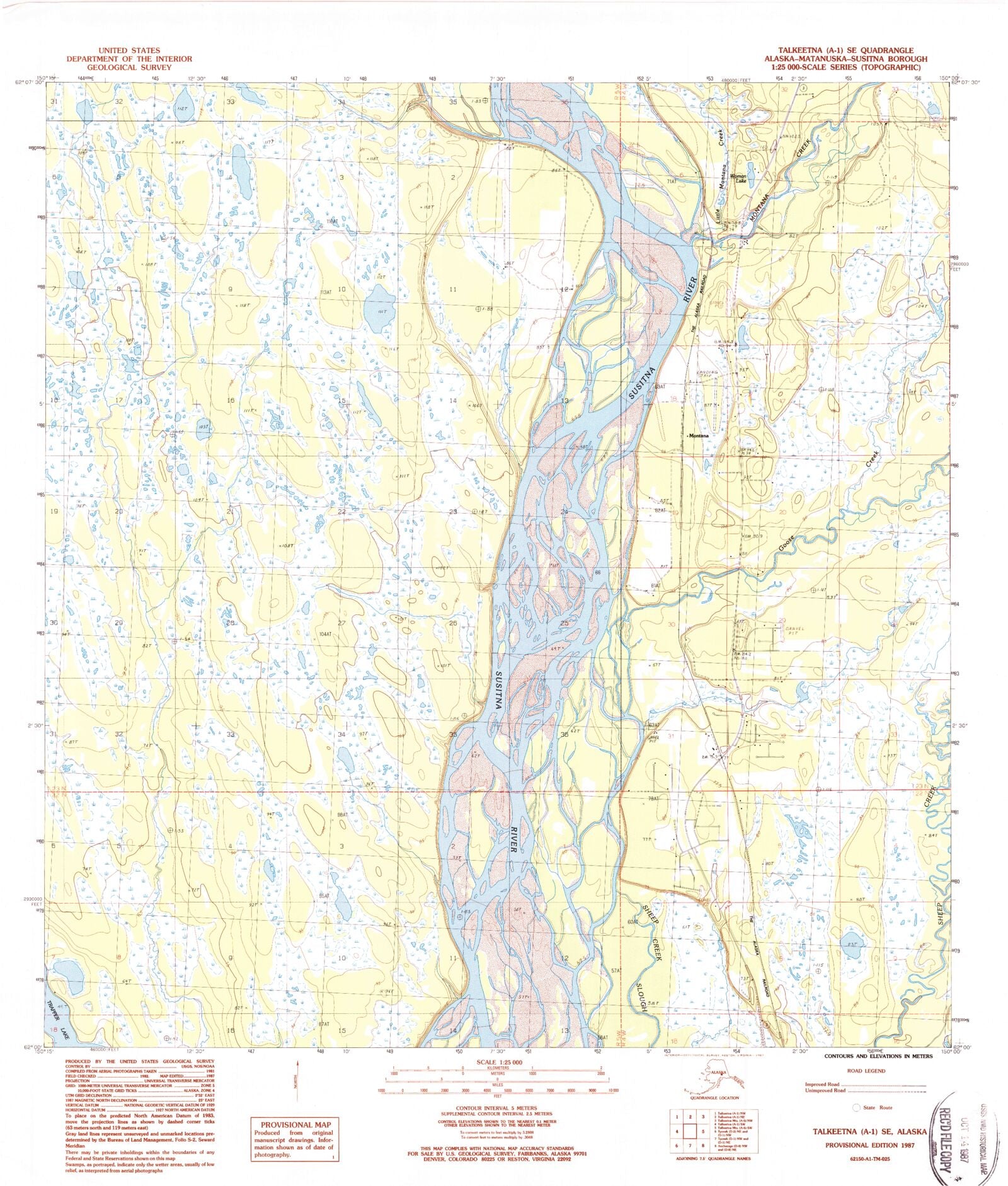 Classic USGS Talkeetna A-1 SE Alaska 7.5'x7.5' Topo Map – MyTopo Map Store