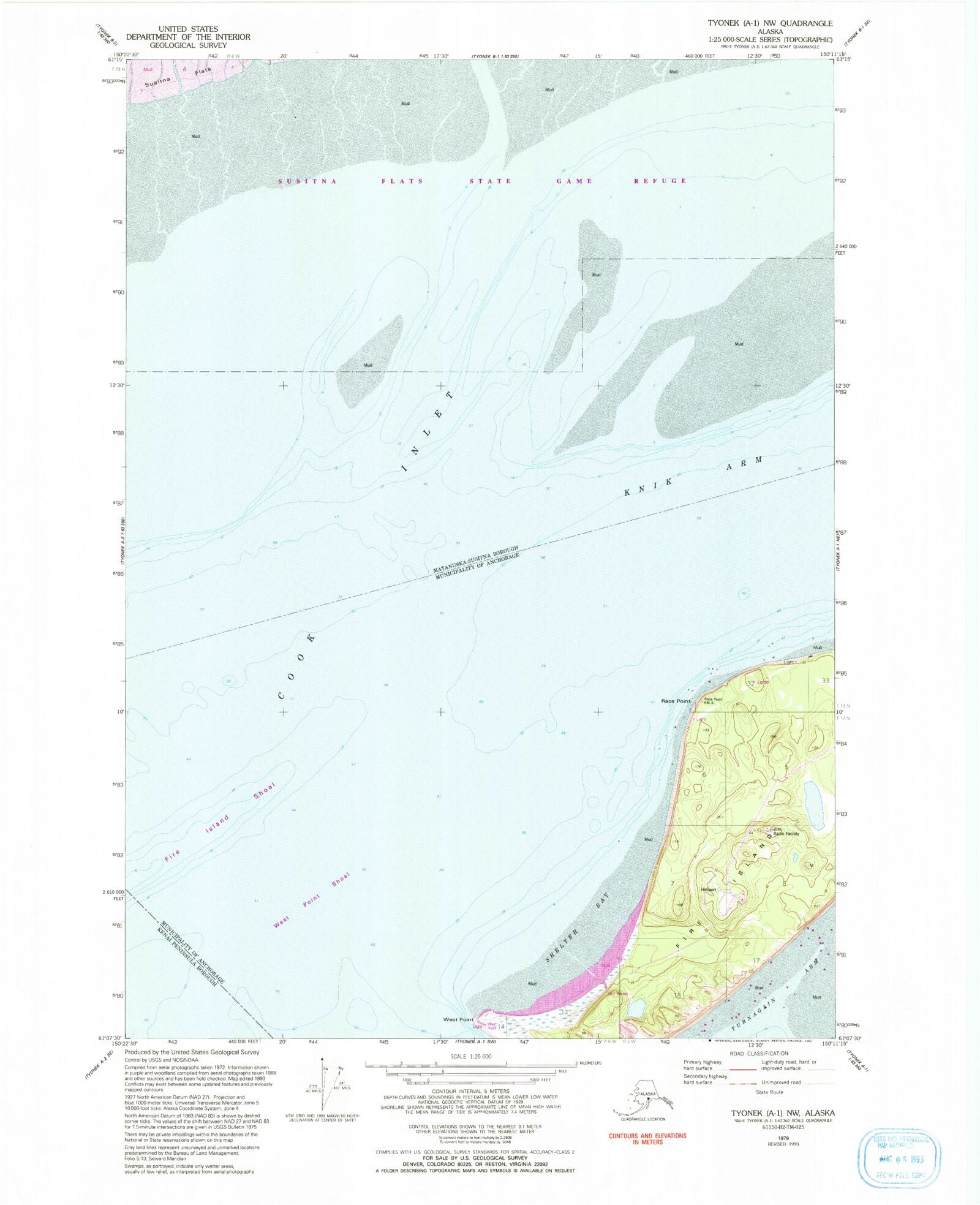 Classic USGS Tyonek A-1 NW Alaska 7.5'x7.5' Topo Map – MyTopo Map Store