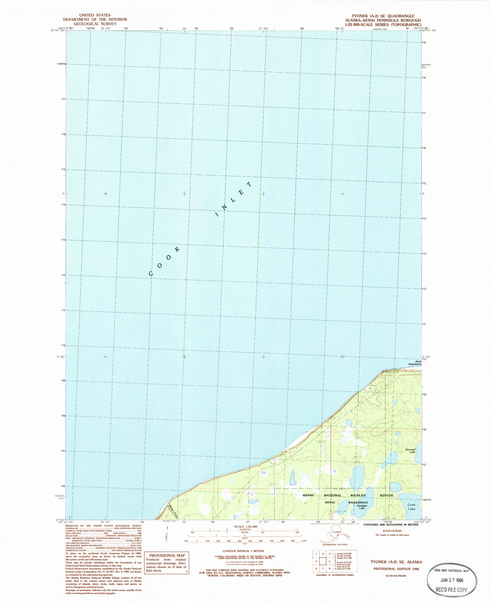 Classic USGS Tyonek A-2 SE Alaska 7.5'x7.5' Topo Map – MyTopo Map Store
