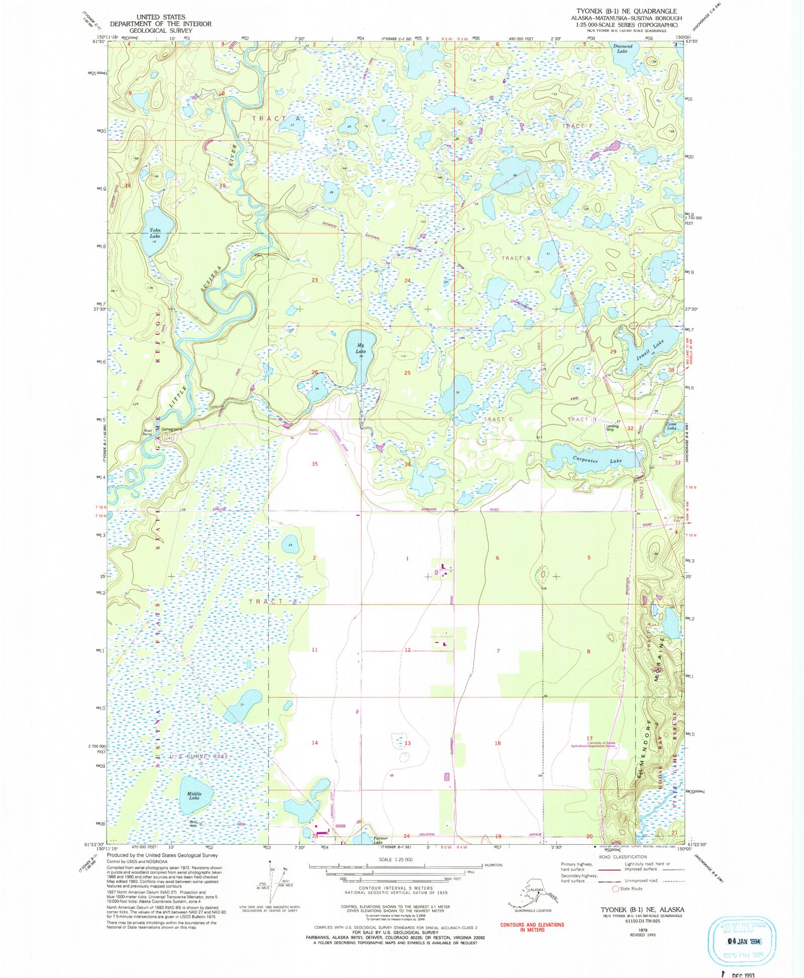 Classic USGS Tyonek B-1 NE Alaska 7.5'x7.5' Topo Map – MyTopo Map Store