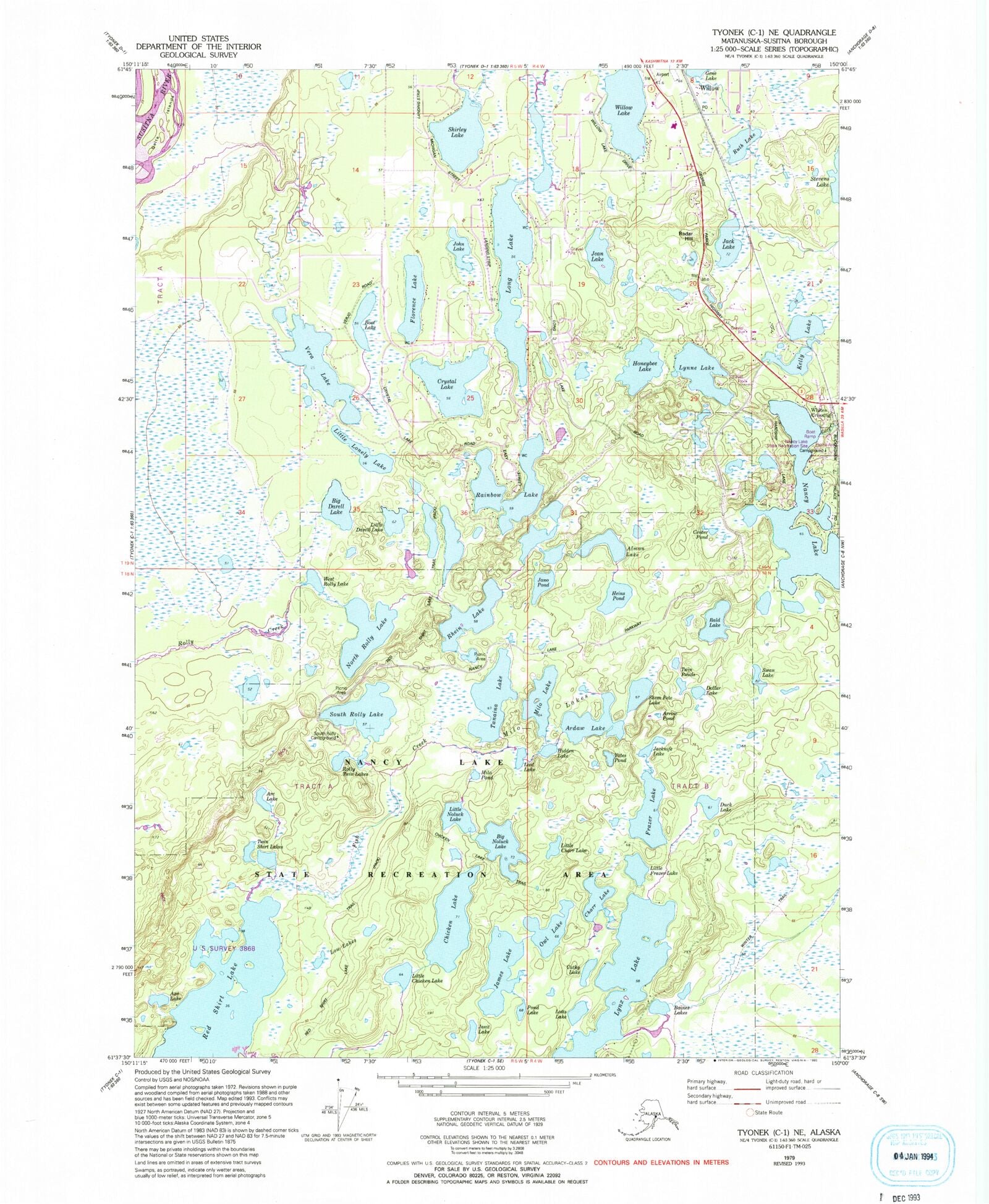 Classic USGS Tyonek C-1 NE Alaska 7.5'x7.5' Topo Map – MyTopo Map Store