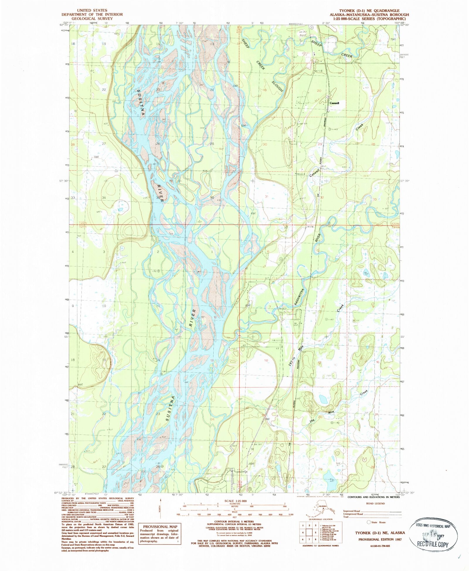 Classic USGS Tyonek D-1 NE Alaska 7.5'x7.5' Topo Map – MyTopo Map Store