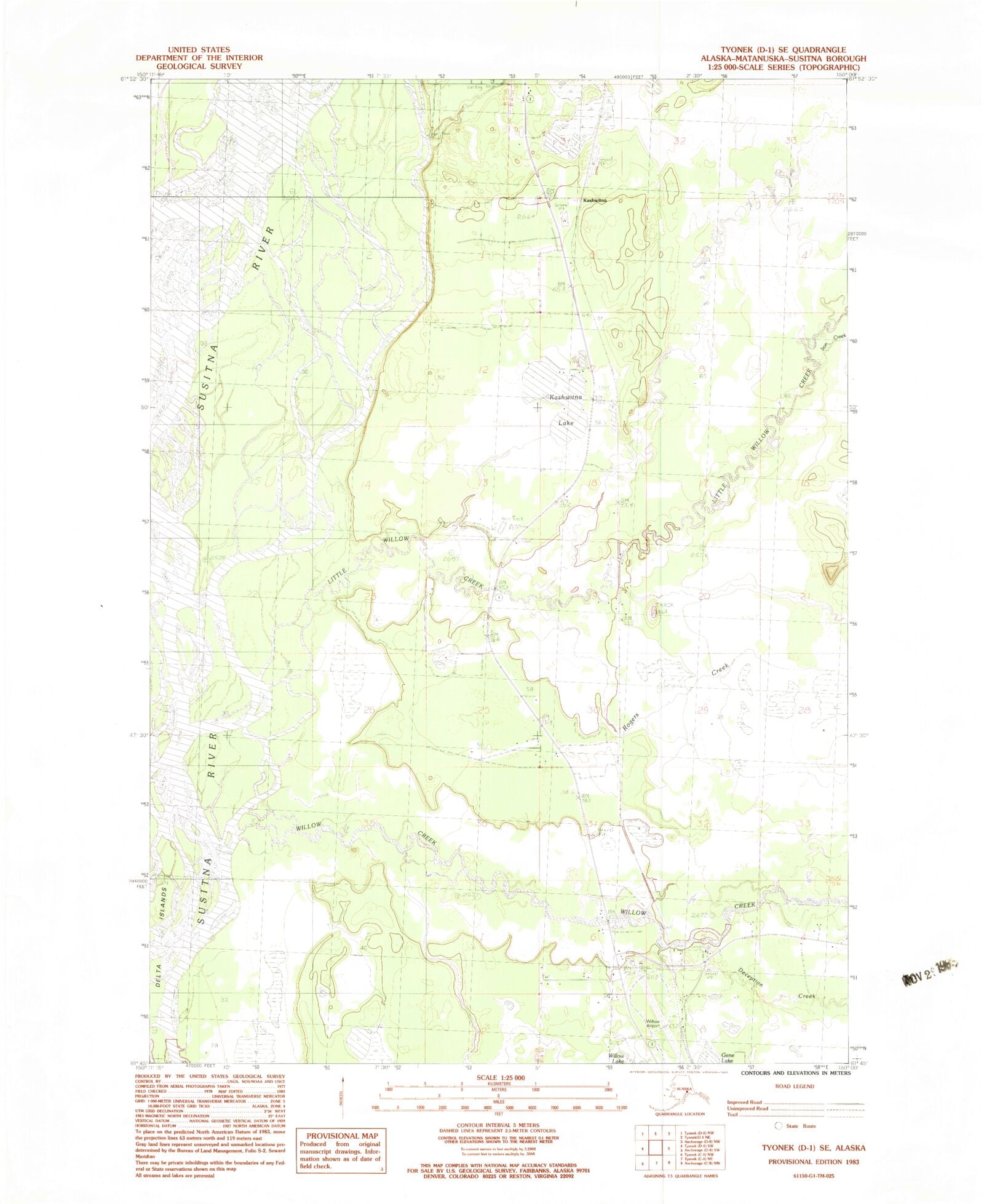 Classic USGS Tyonek D-1 SE Alaska 7.5'x7.5' Topo Map – MyTopo Map Store