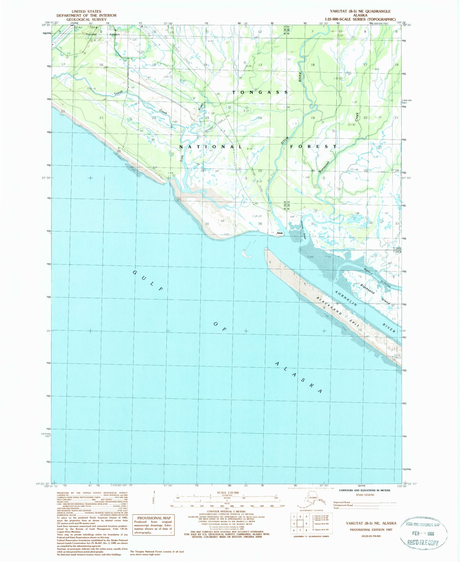Classic USGS Yakutat B-5 NE Alaska 7.5'x7.5' Topo Map – MyTopo Map Store