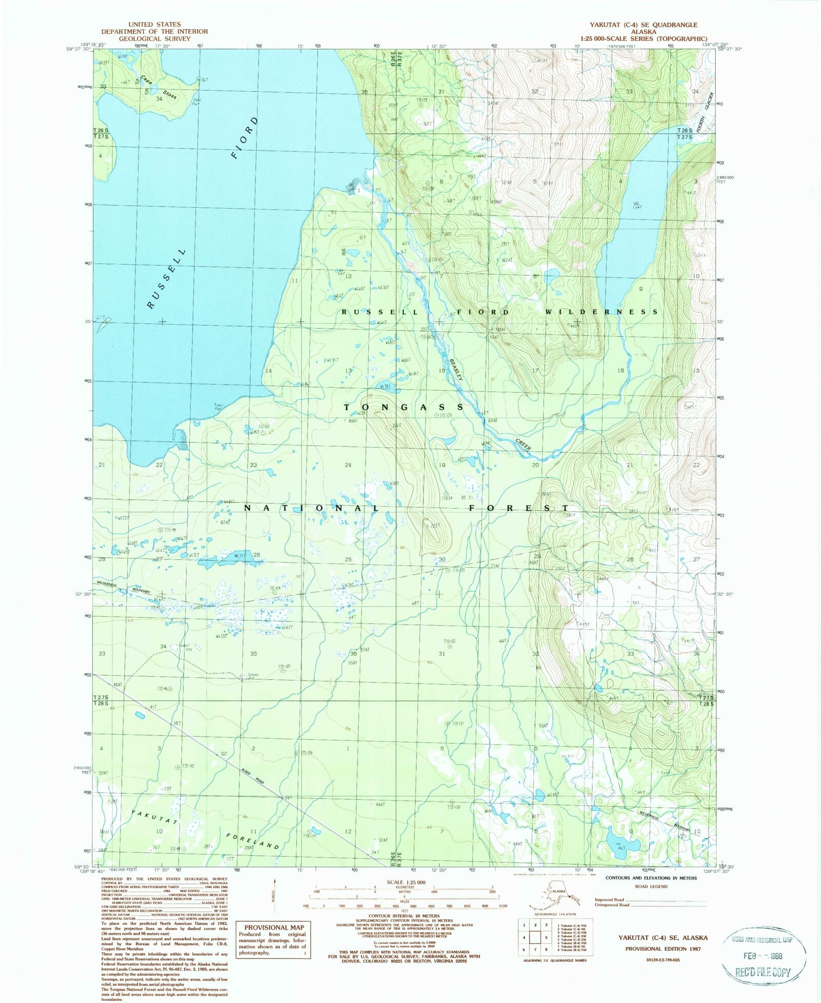 Classic USGS Yakutat C-4 SE Alaska 7.5'x7.5' Topo Map – MyTopo Map Store