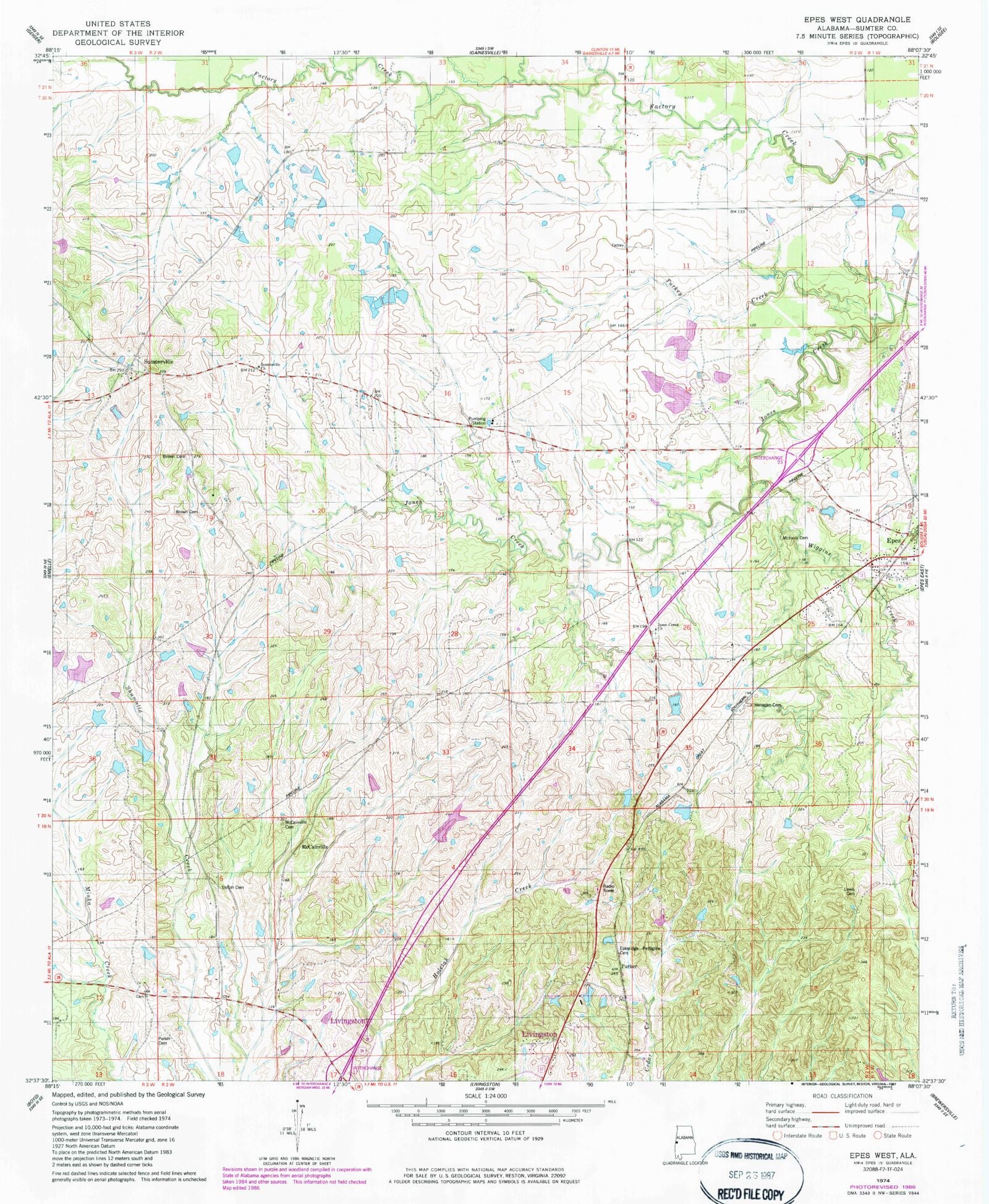 Classic USGS Epes West Alabama 7.5'x7.5' Topo Map – MyTopo Map Store