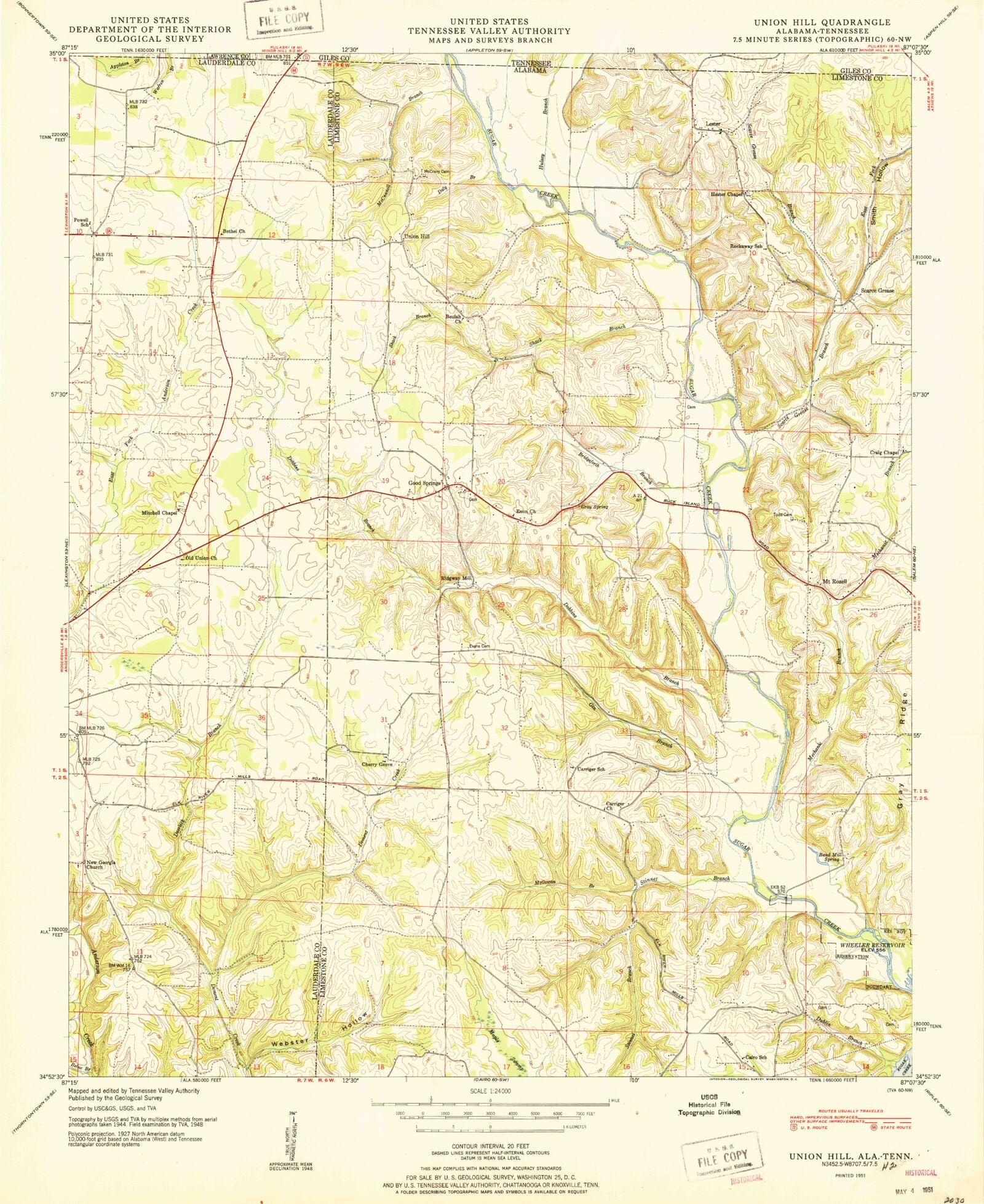 Classic USGS Union Hill Alabama 7.5'x7.5' Topo Map – MyTopo Map Store