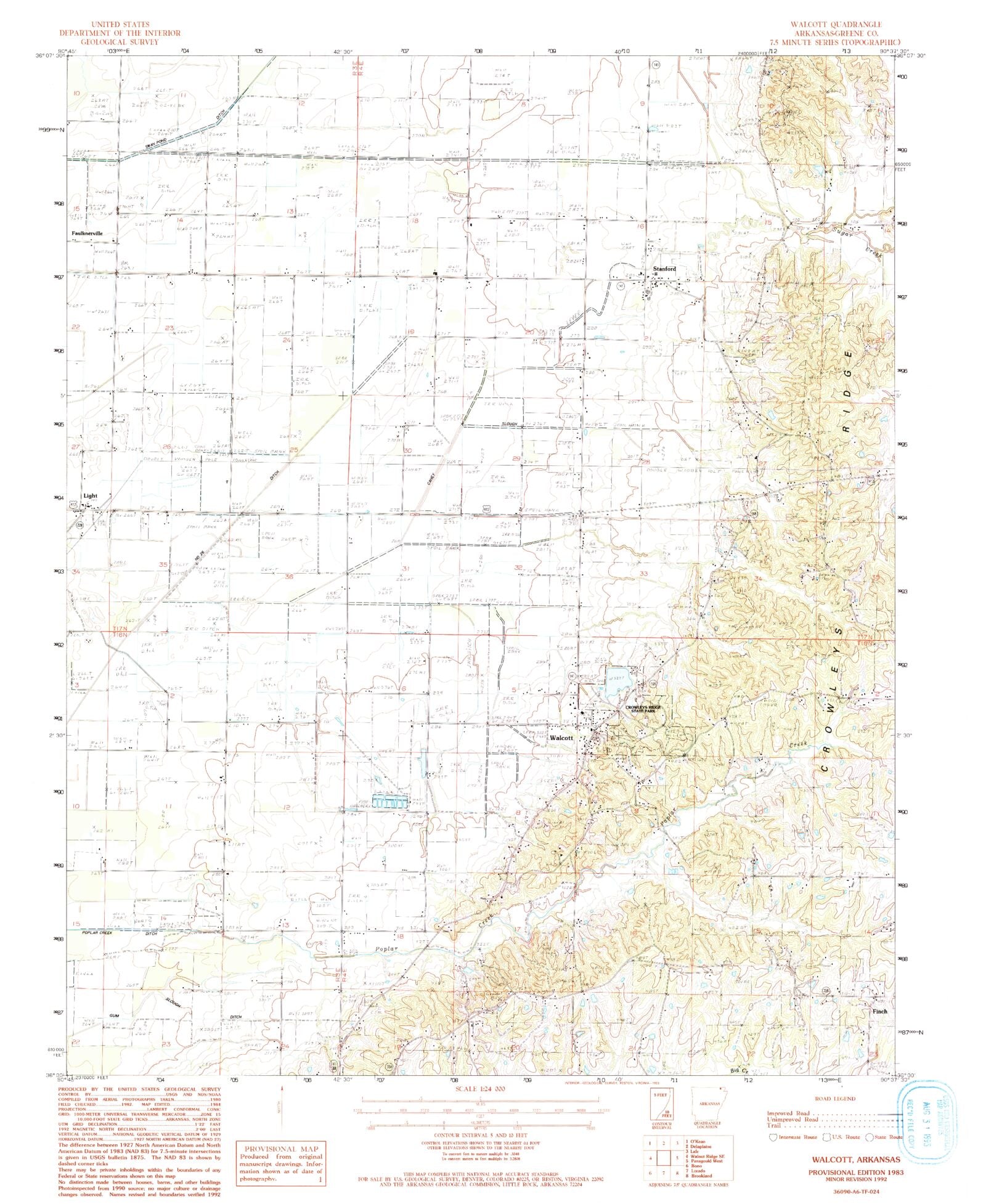 Classic USGS Walcott Arkansas 7.5'x7.5' Topo Map – MyTopo Map Store