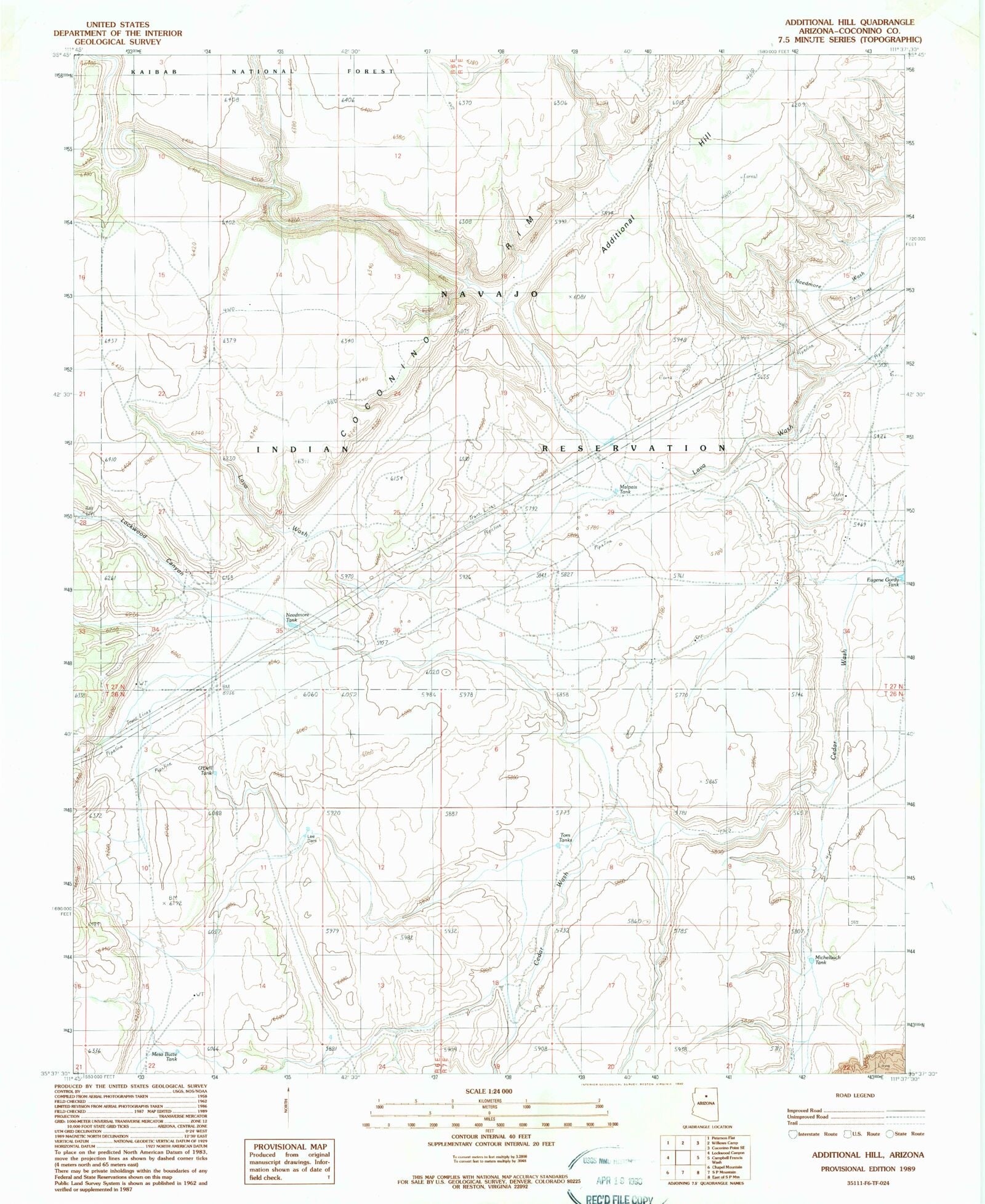 Classic USGS Additional Hill Arizona 7.5'x7.5' Topo Map – MyTopo Map Store