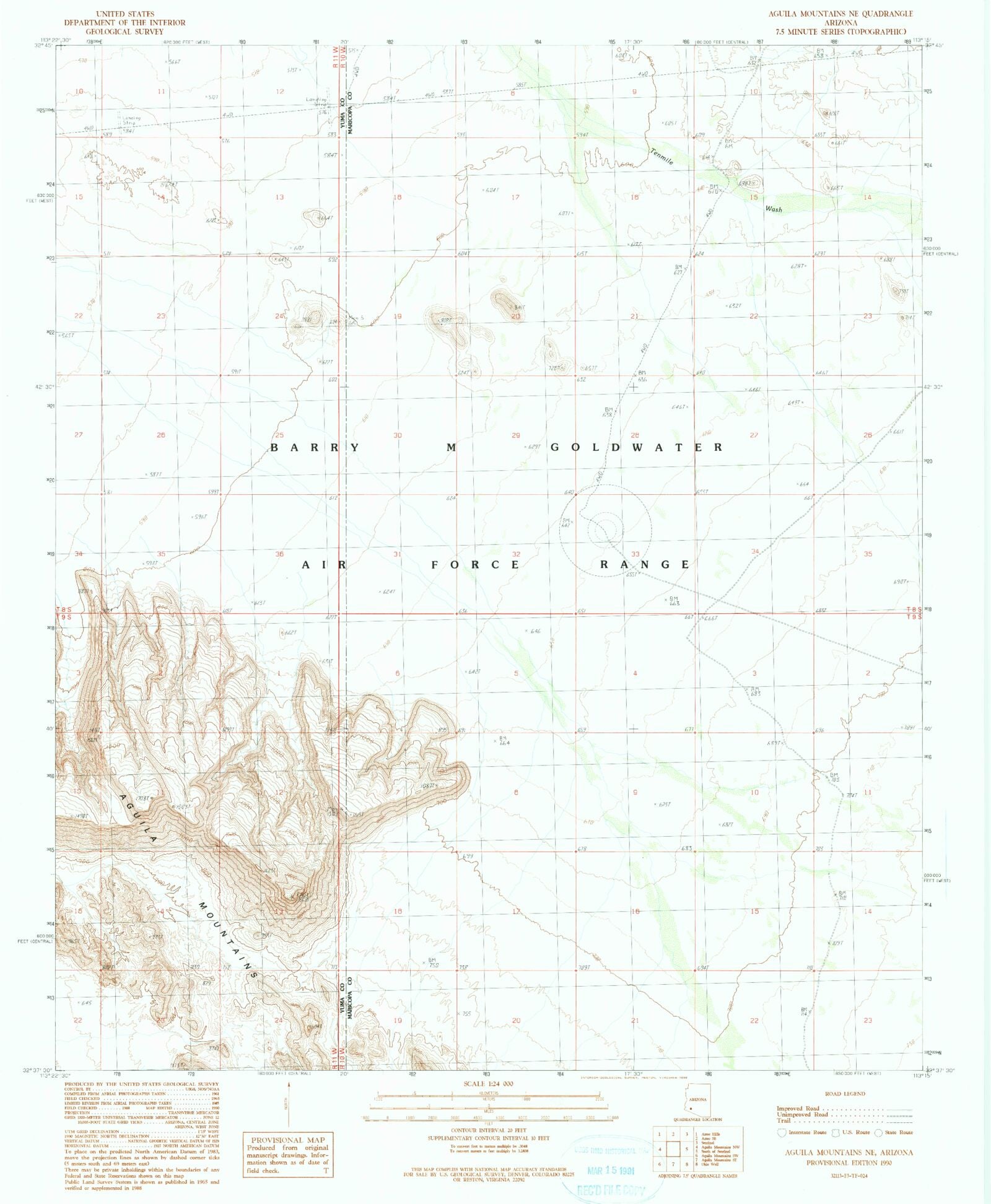 Classic USGS Aguila Mountains NE Arizona 7.5'x7.5' Topo Map – MyTopo ...