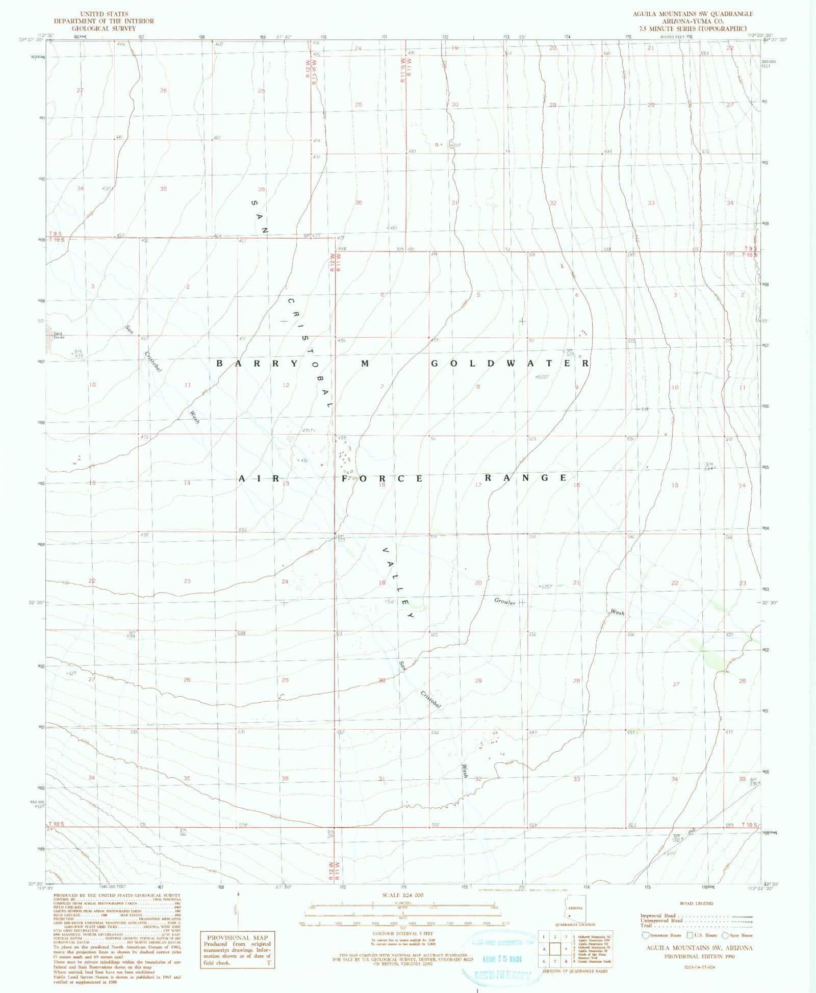Classic USGS Aguila Mountains SW Arizona 7.5'x7.5' Topo Map – MyTopo ...