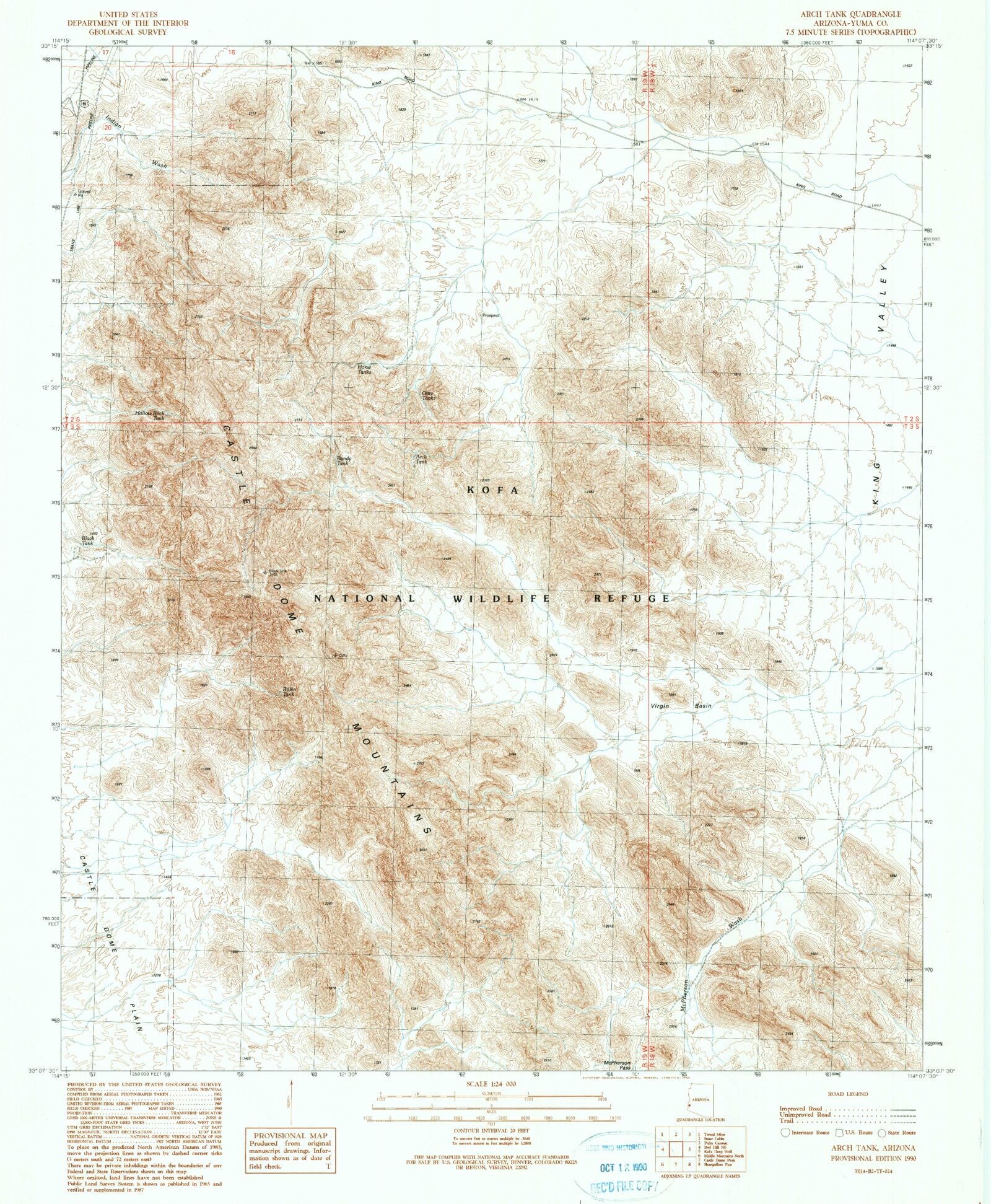 Classic USGS Arch Tank Arizona 7.5'x7.5' Topo Map – MyTopo Map Store