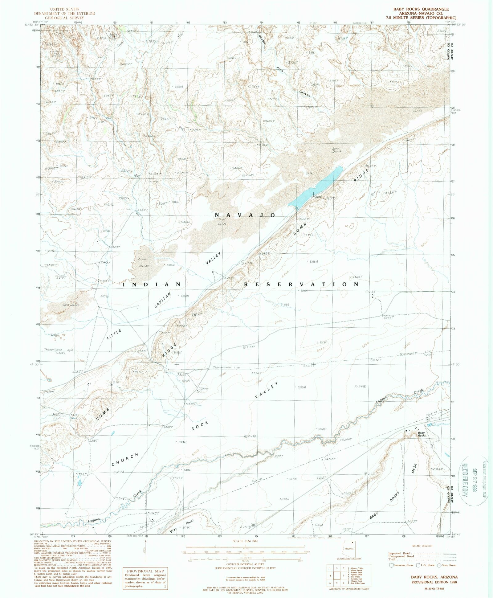 Classic USGS Baby Rocks Arizona 7.5'x7.5' Topo Map – MyTopo Map Store