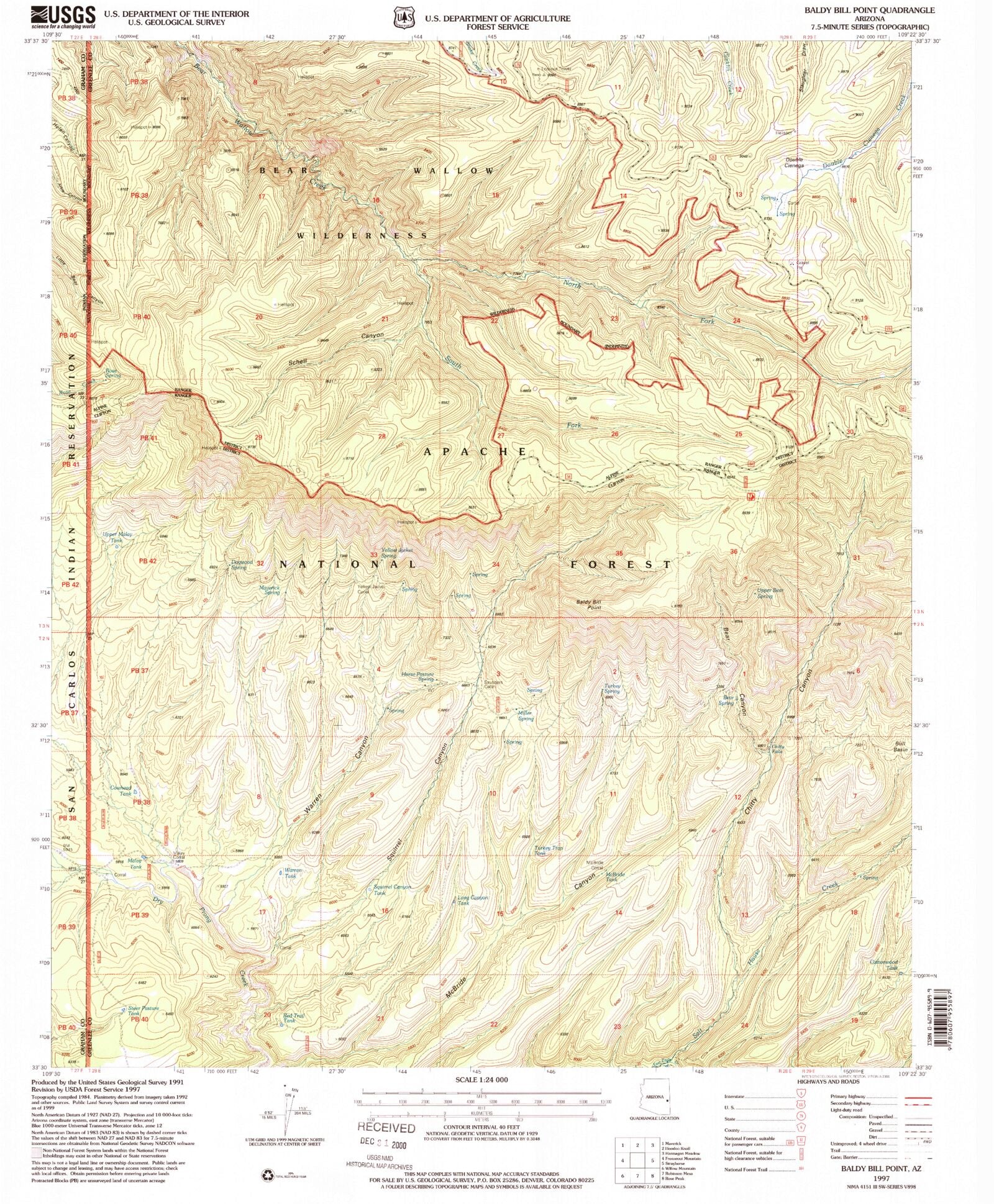 Classic USGS Baldy Bill Point Arizona 7.5'x7.5' Topo Map – MyTopo Map Store
