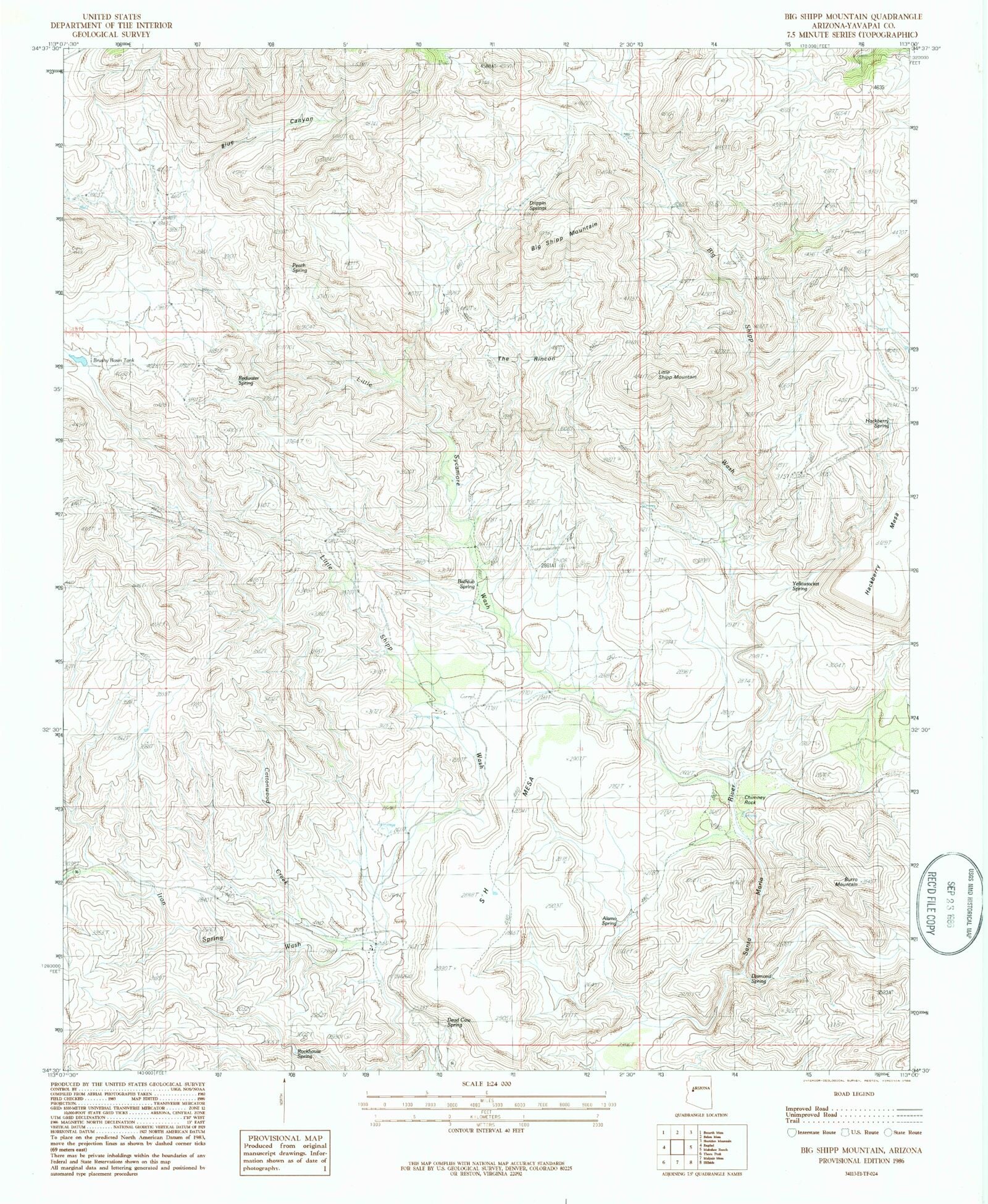 Classic USGS Big Shipp Mountain Arizona 7.5'x7.5' Topo Map – MyTopo Map ...