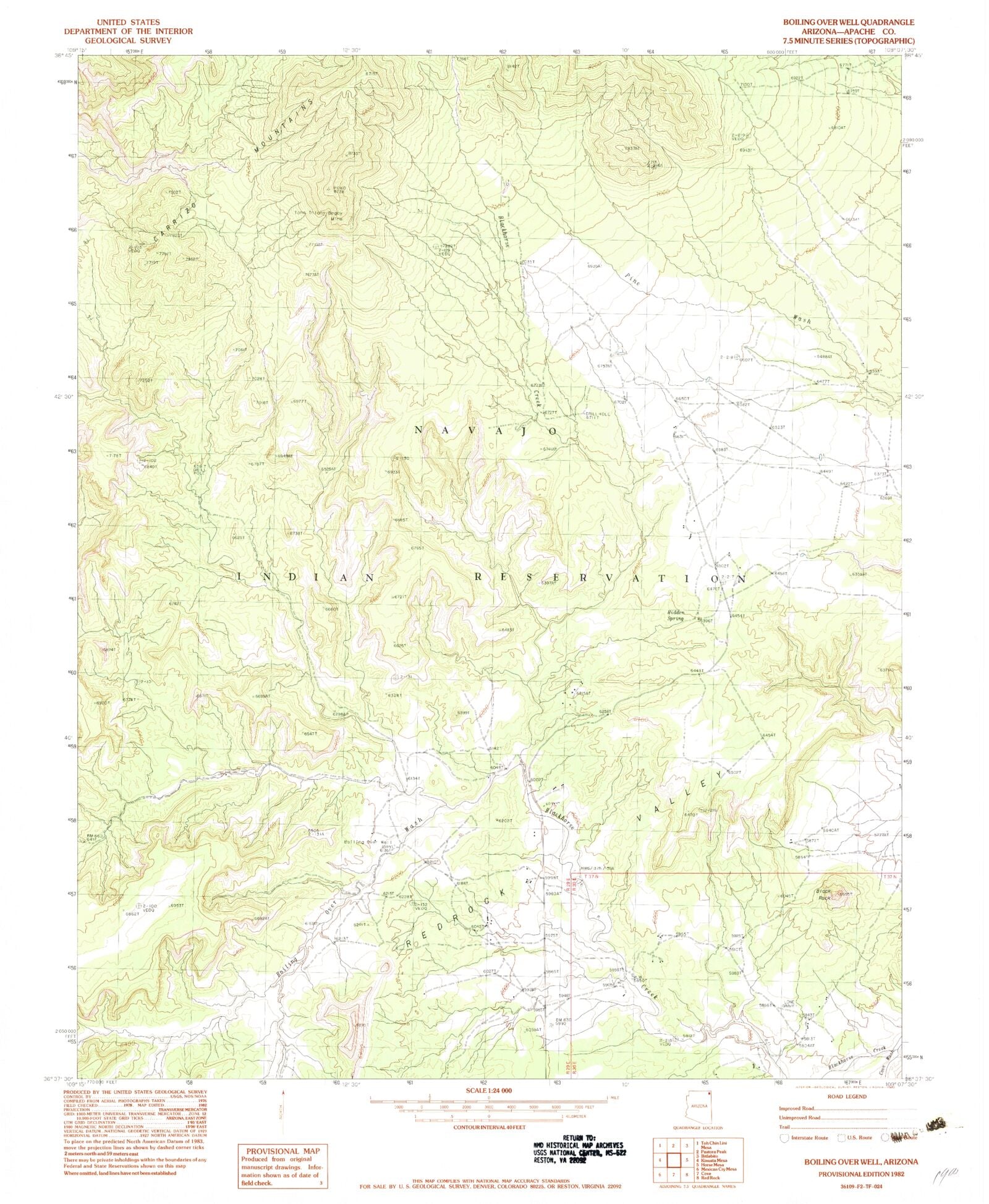 Classic USGS Boiling Over Well Arizona 7.5'x7.5' Topo Map – MyTopo Map ...