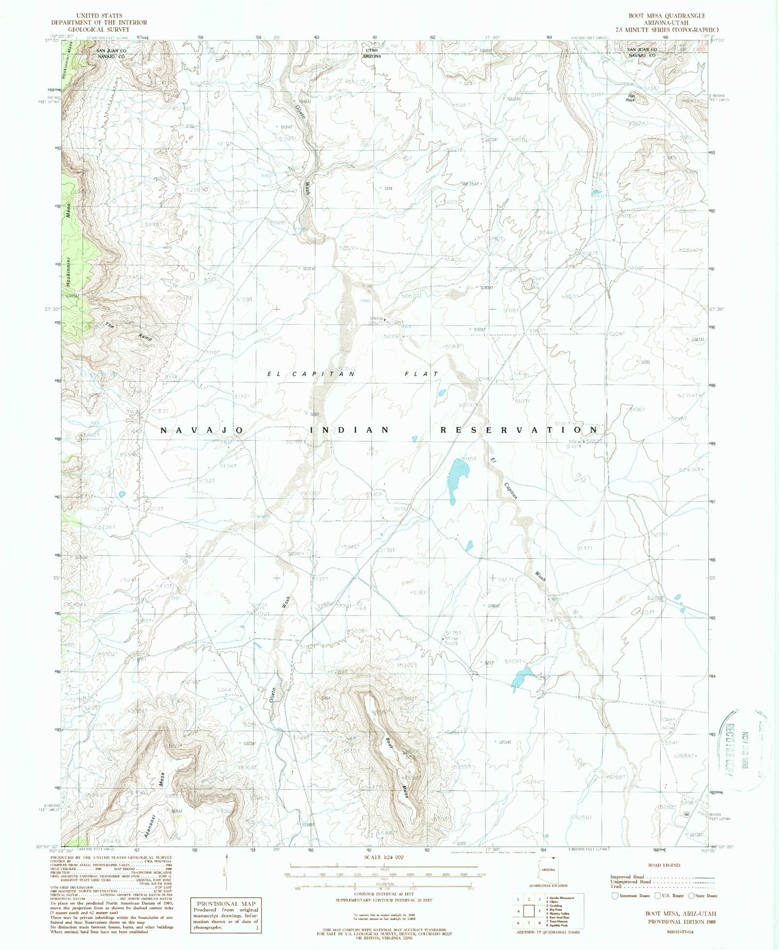 Classic USGS Boot Mesa Arizona 7.5'x7.5' Topo Map – MyTopo Map Store