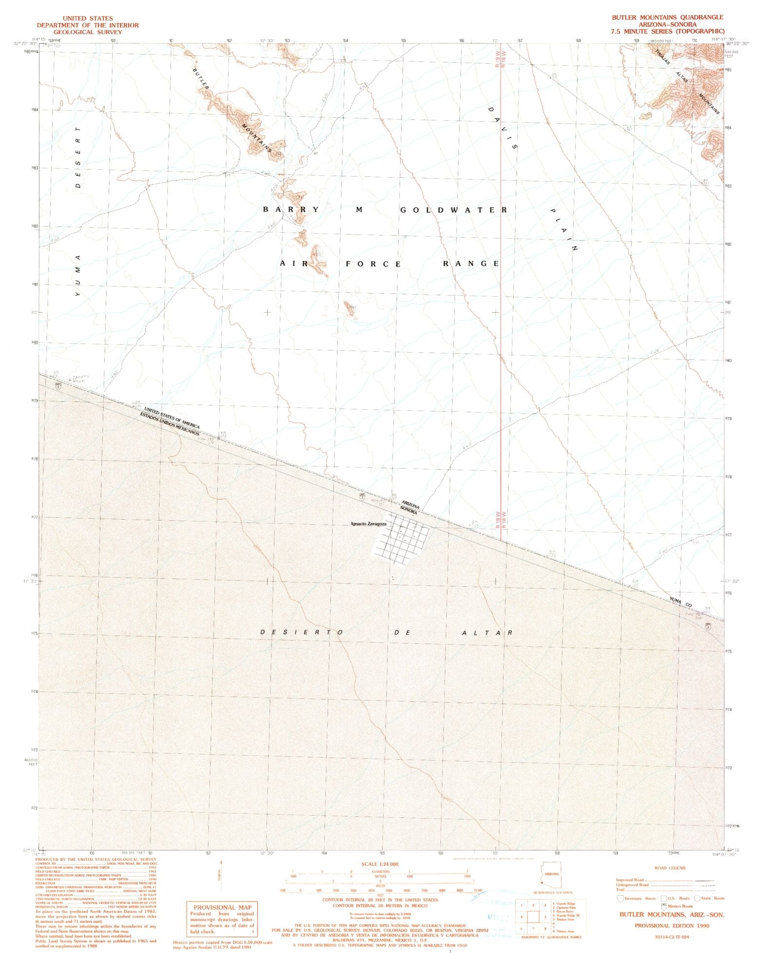Classic USGS Butler Mountains Arizona 7.5'x7.5' Topo Map – MyTopo Map Store