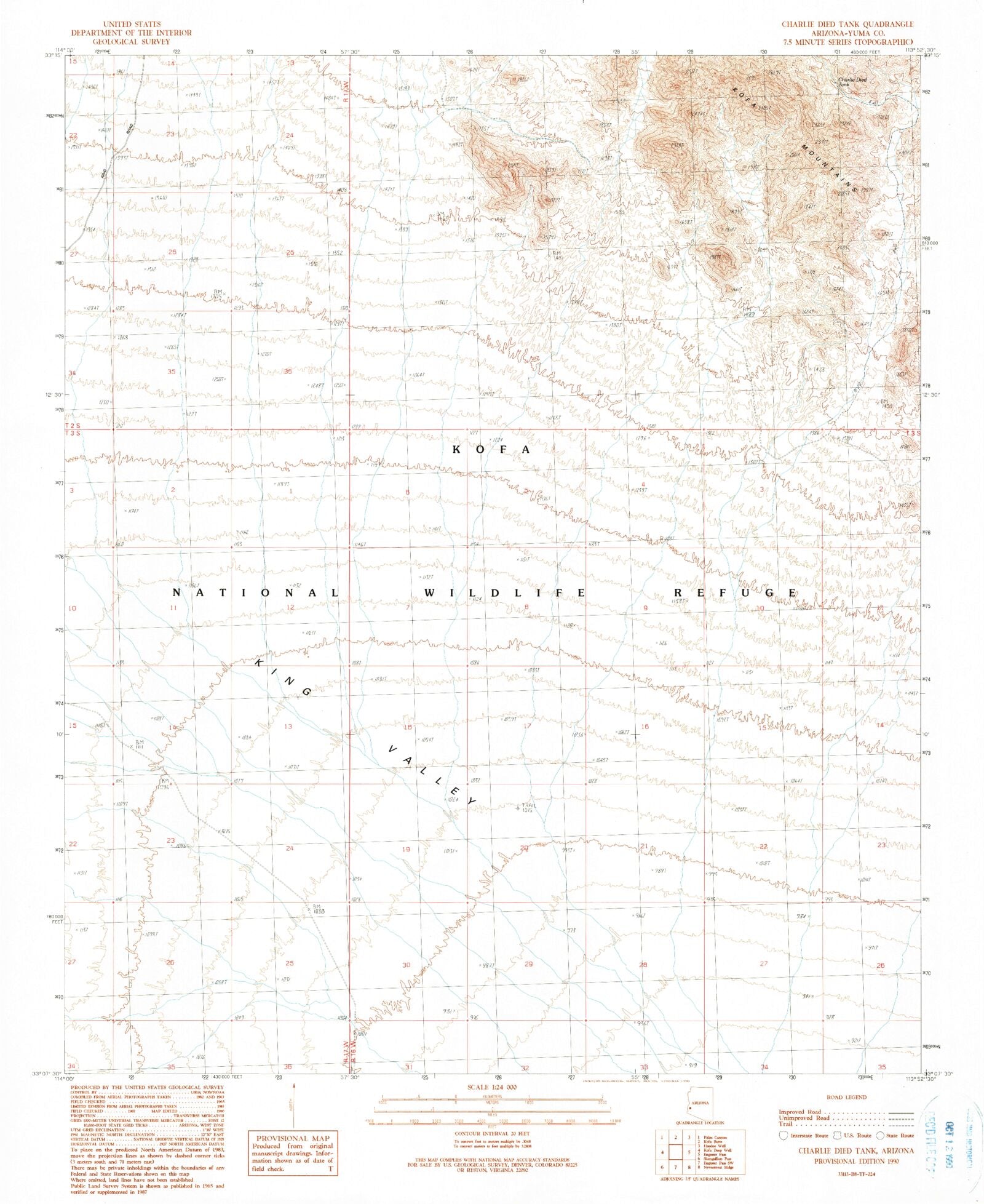 Classic USGS Charlie Died Tank Arizona 7.5'x7.5' Topo Map – MyTopo Map ...
