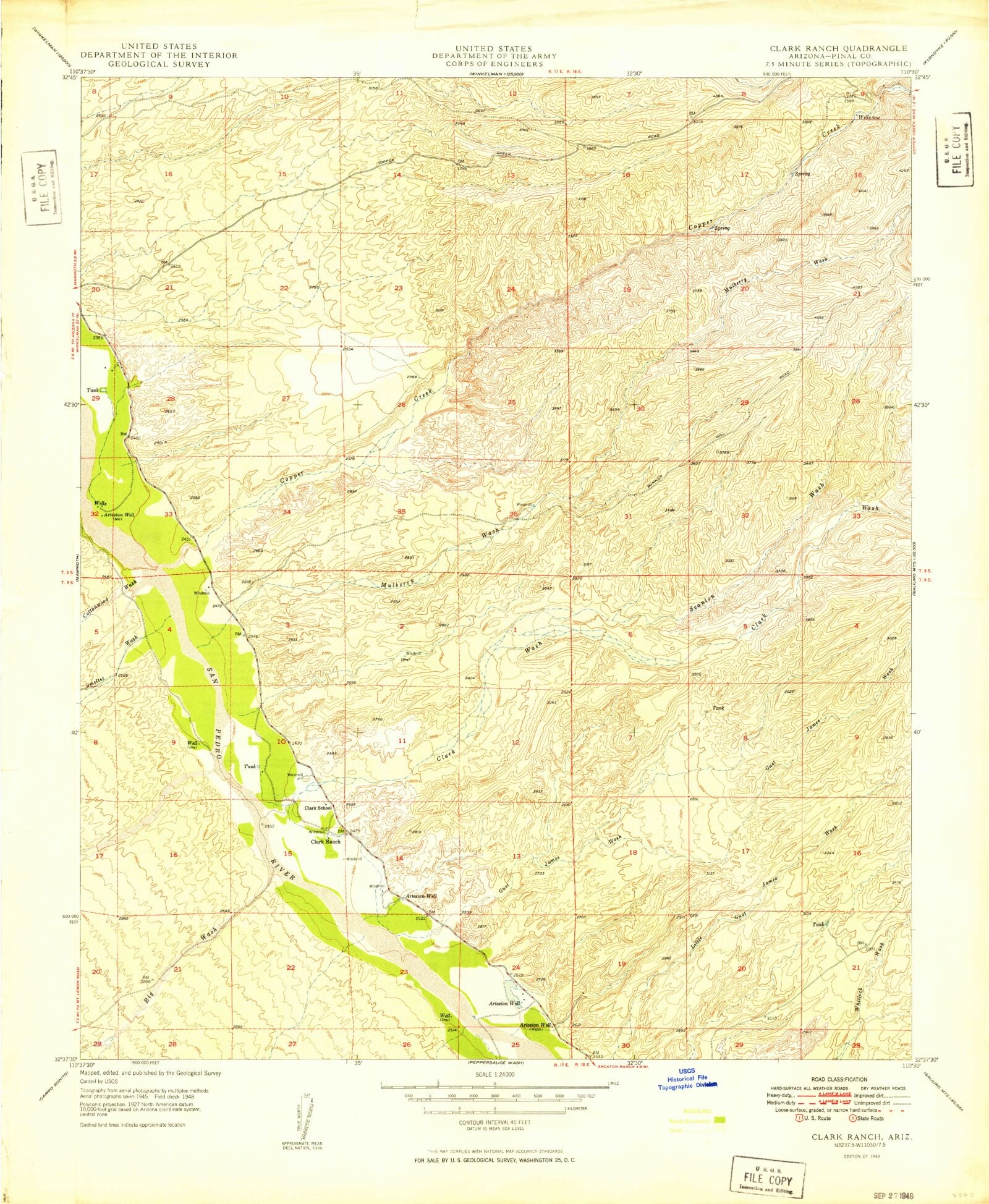 Classic USGS Clark Ranch Arizona 7.5'x7.5' Topo Map – MyTopo Map Store