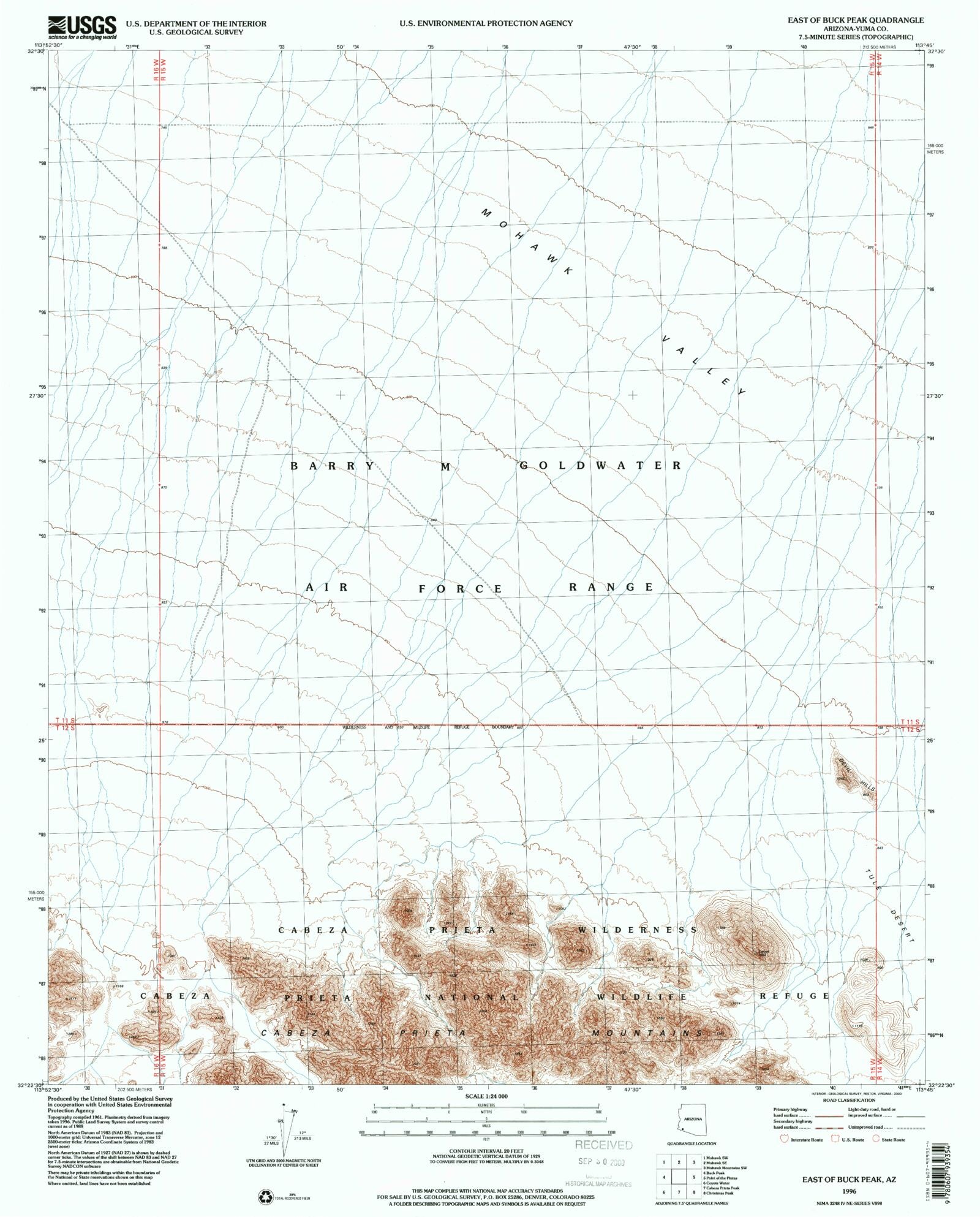 Classic USGS East of Buck Peak Arizona 7.5'x7.5' Topo Map – MyTopo Map ...