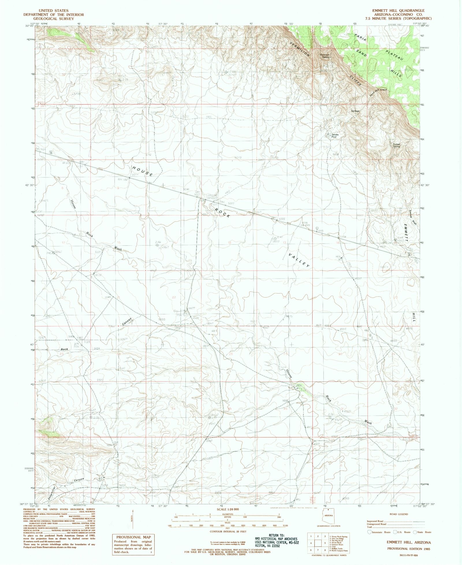 Classic USGS Emmett Hill Arizona 7.5'x7.5' Topo Map – MyTopo Map Store