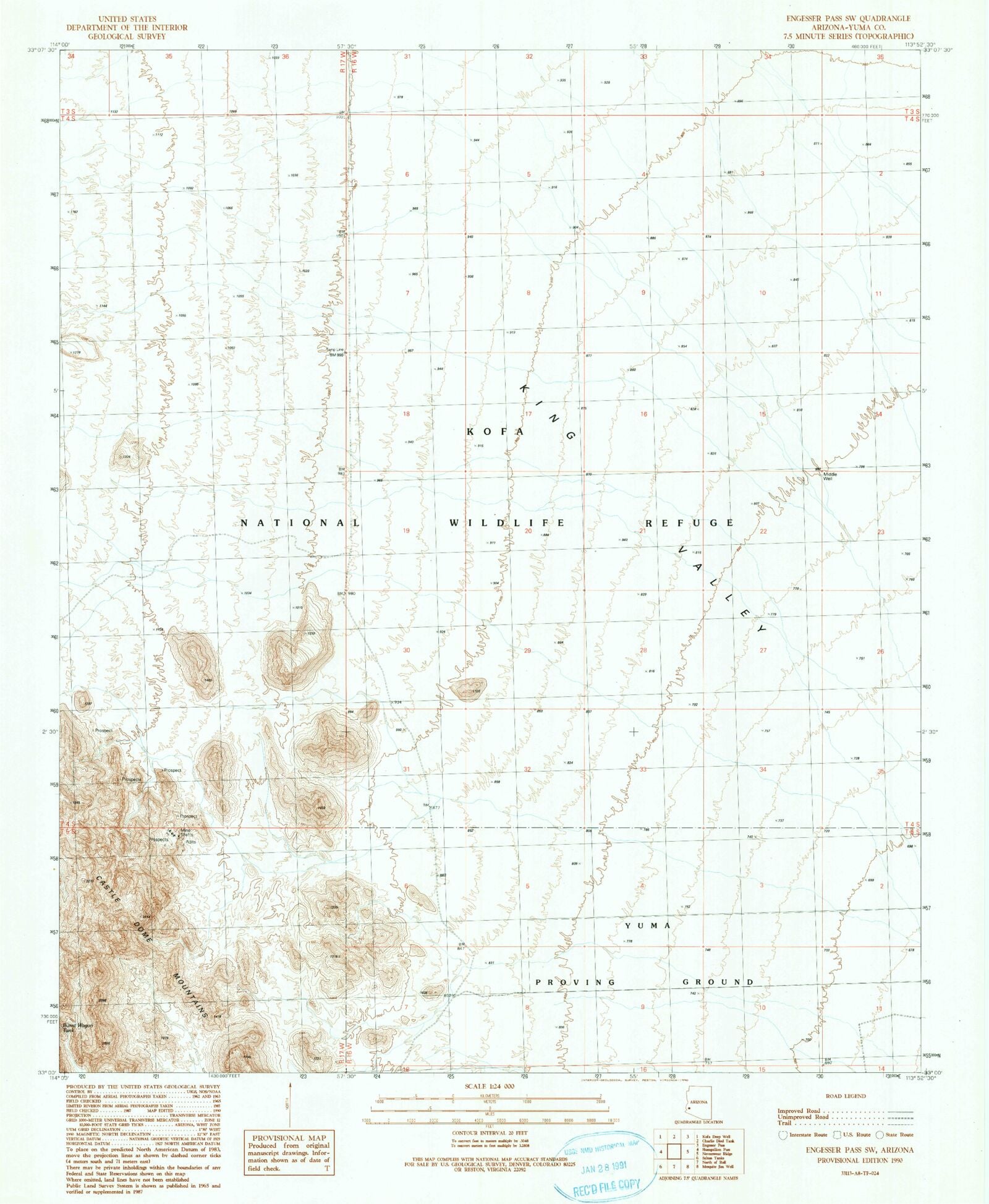 Classic USGS Engesser Pass SW Arizona 7.5'x7.5' Topo Map – MyTopo Map Store