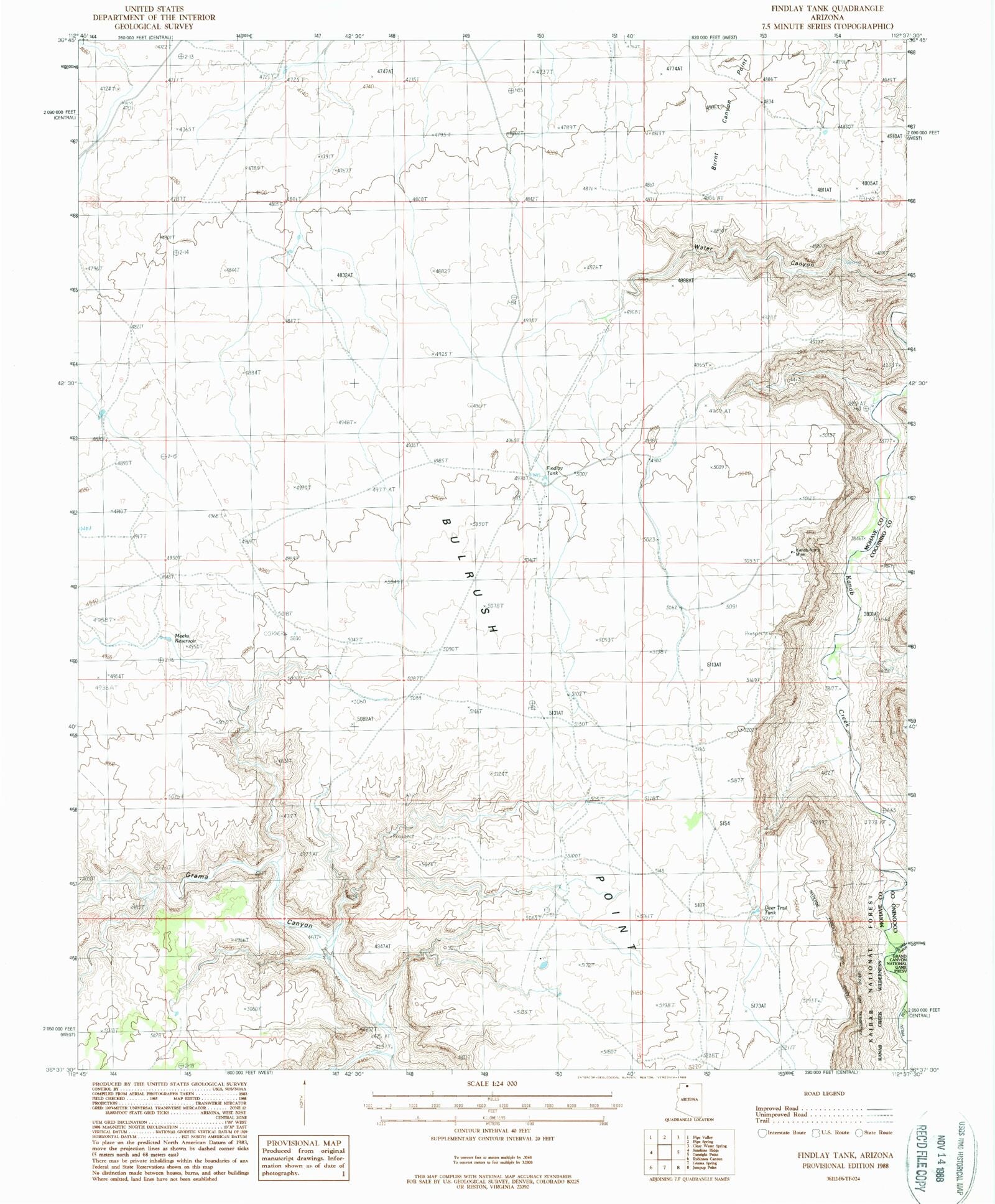 Classic USGS Findlay Tank Arizona 7.5'x7.5' Topo Map – MyTopo Map Store