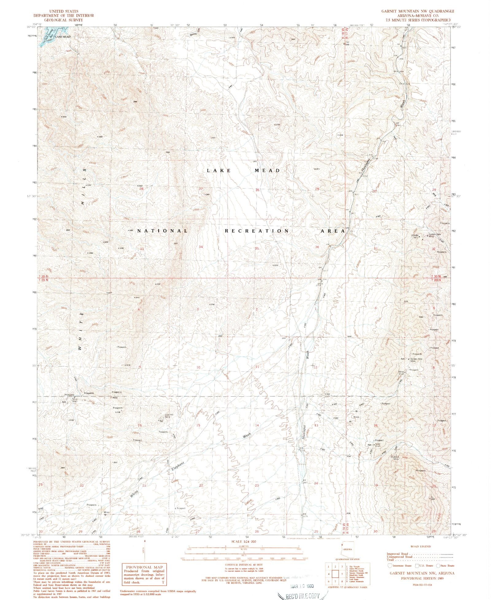 Classic USGS Garnet Mountain NW Arizona 7.5'x7.5' Topo Map – MyTopo Map ...