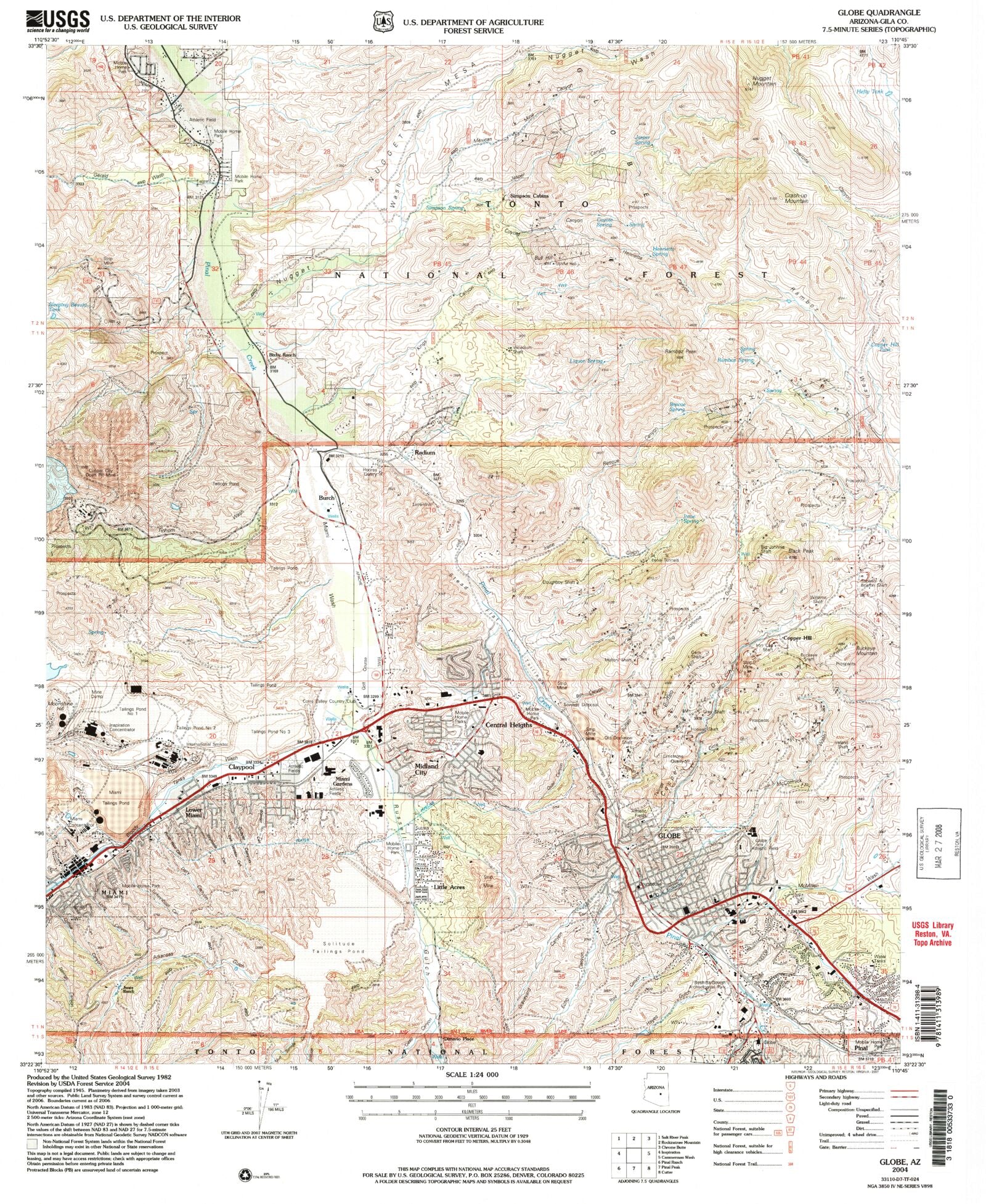 Classic USGS Globe Arizona 7.5'x7.5' Topo Map – MyTopo Map Store