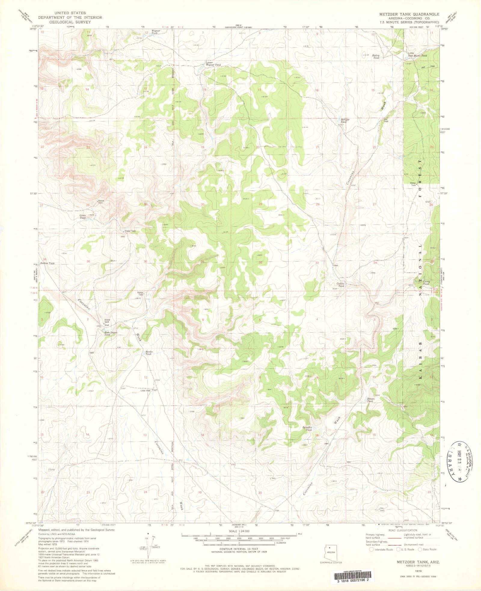Classic USGS Metzger Tank Arizona 7.5'x7.5' Topo Map – MyTopo Map Store