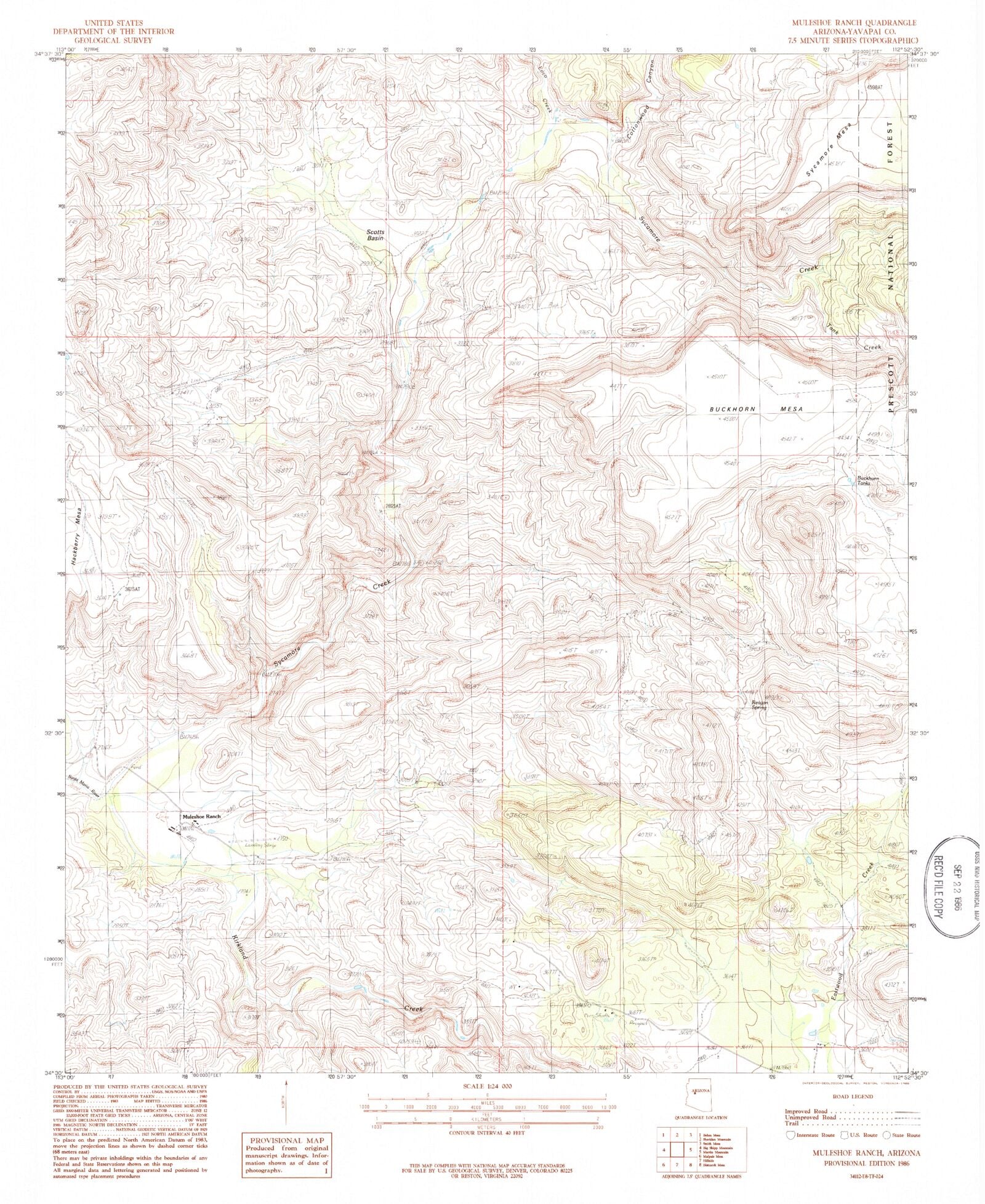 Classic USGS Muleshoe Ranch Arizona 7.5'x7.5' Topo Map – MyTopo Map Store
