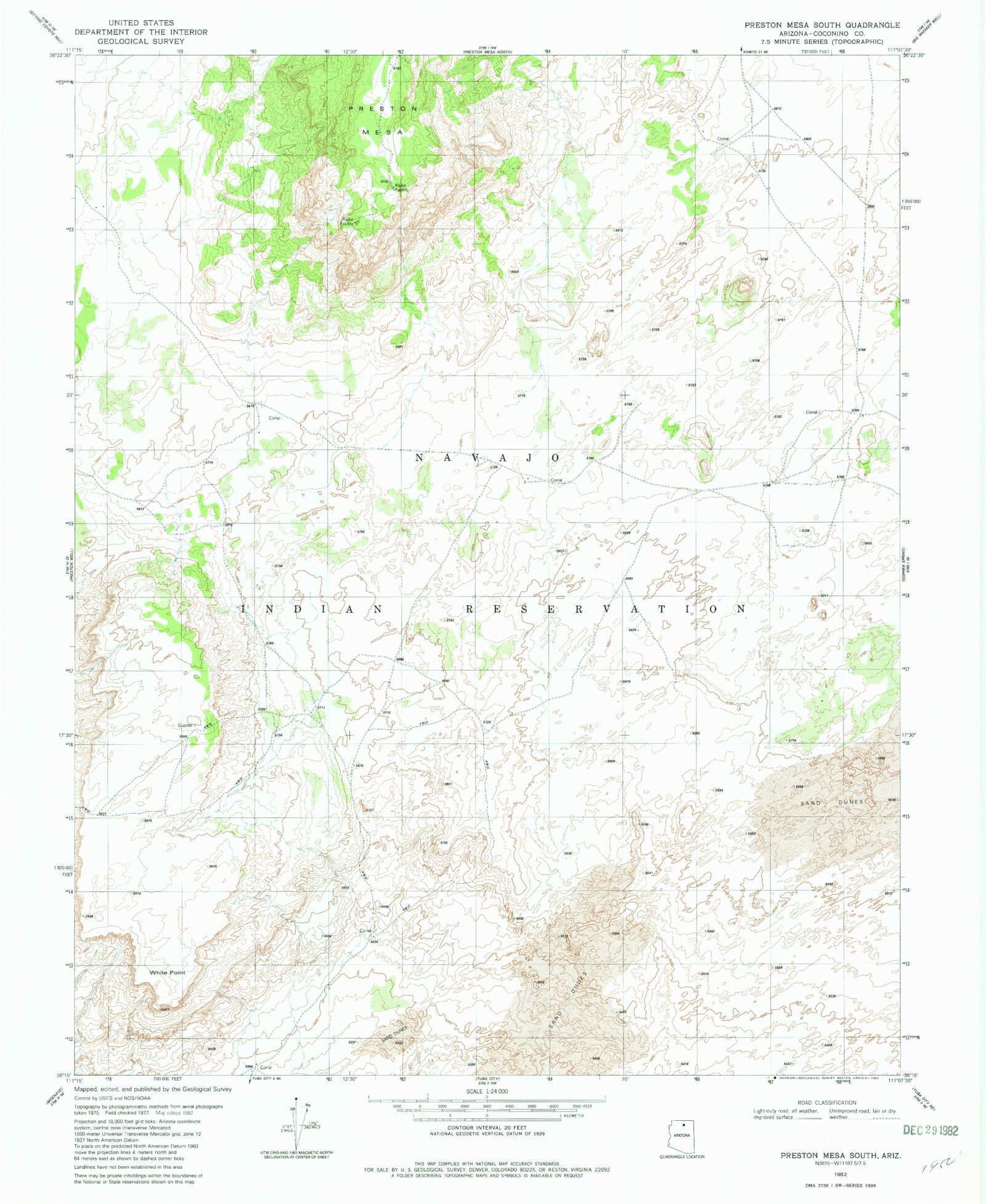 Classic USGS Preston Mesa South Arizona 7.5'x7.5' Topo Map – MyTopo Map ...
