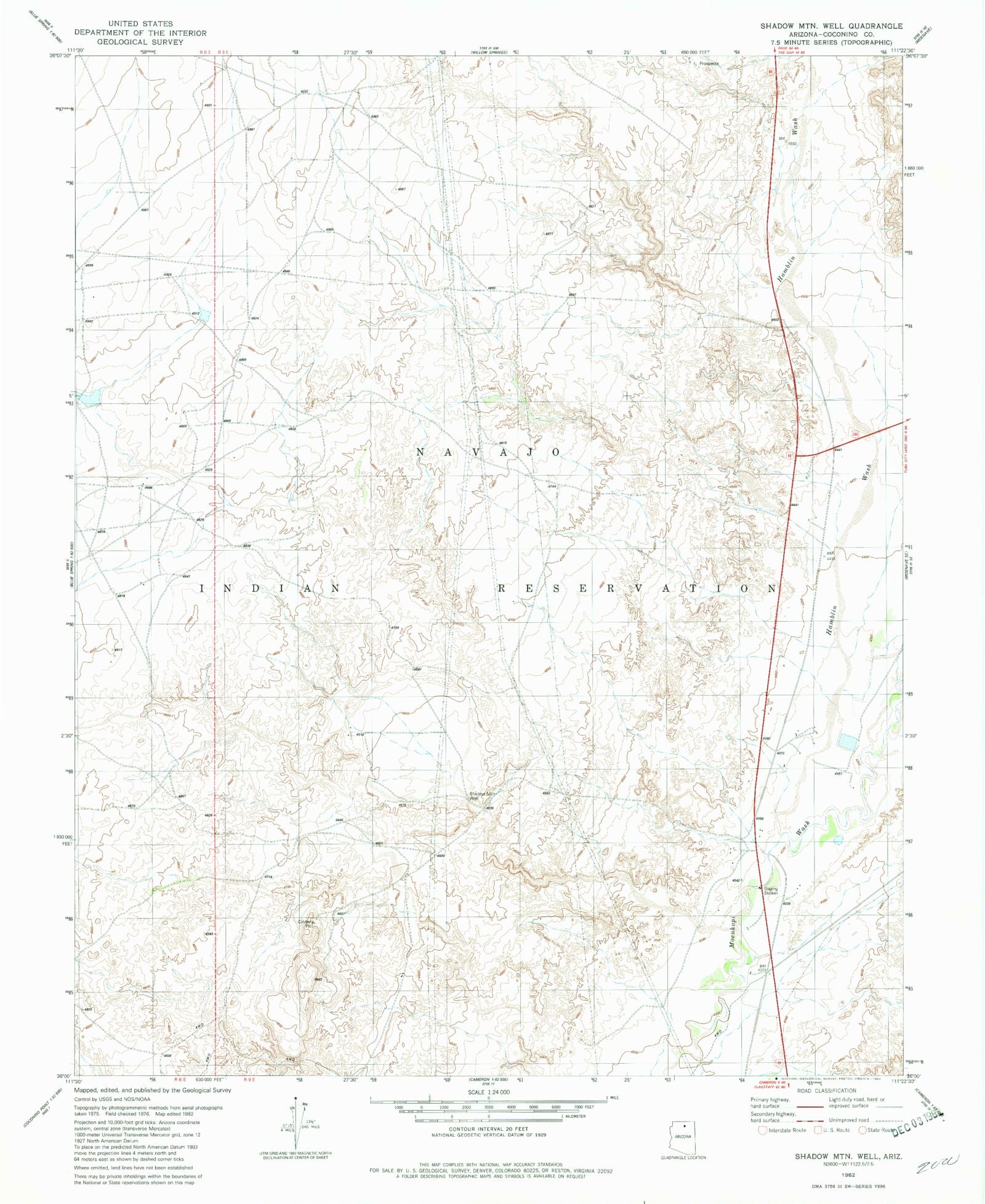 Classic USGS Shadow Mountain Well Arizona 7.5'x7.5' Topo Map – MyTopo ...