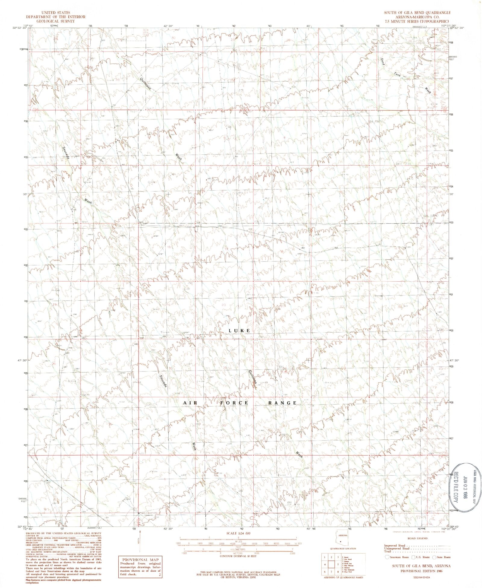 Classic USGS South of Gila Bend Arizona 7.5'x7.5' Topo Map – MyTopo Map ...