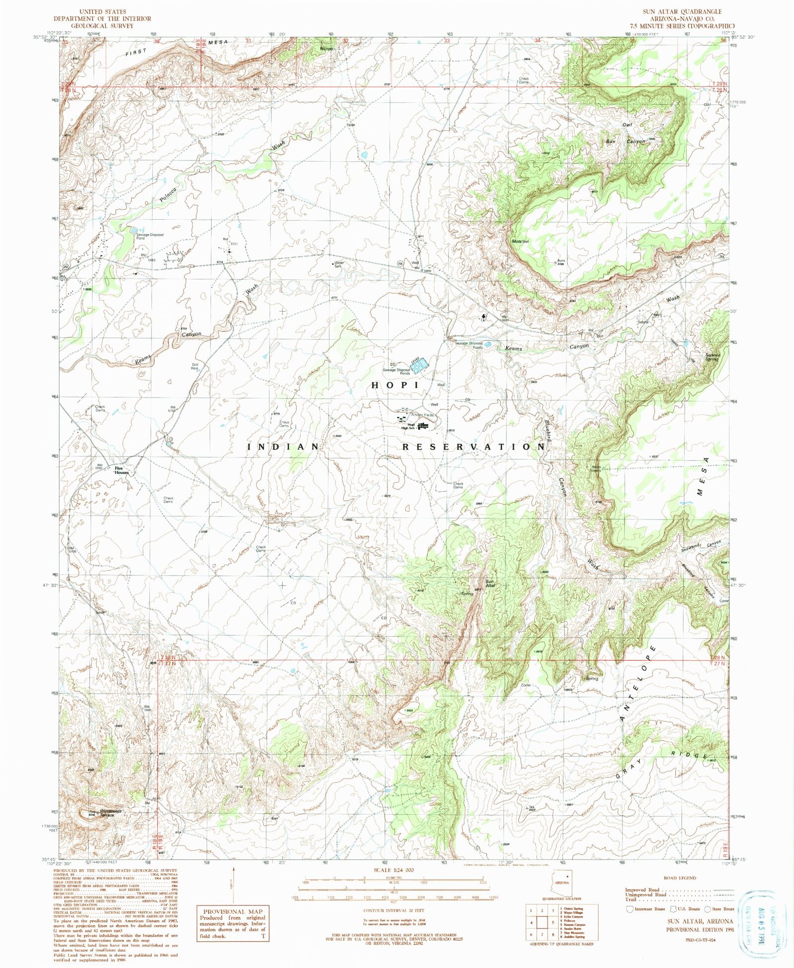 Classic USGS Sun Altar Arizona 7.5'x7.5' Topo Map – MyTopo Map Store
