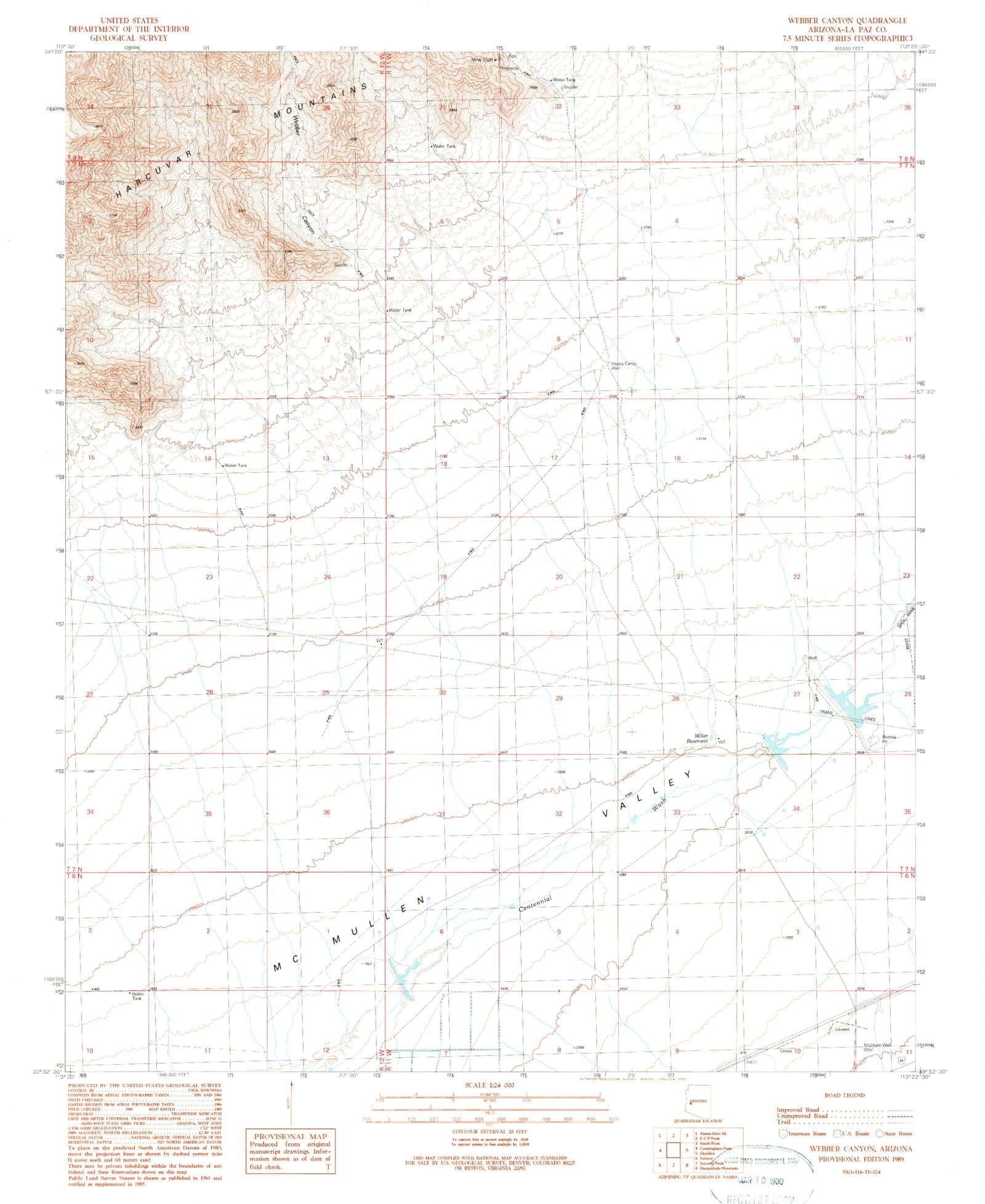 Classic USGS Webber Canyon Arizona 7.5'x7.5' Topo Map – MyTopo Map Store