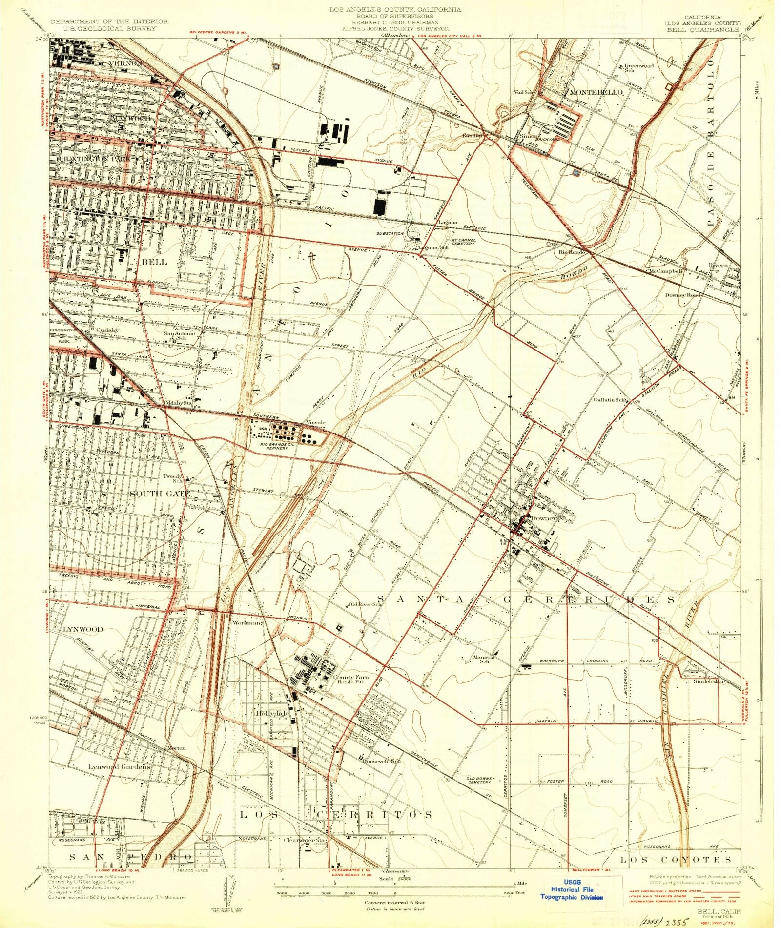 Classic USGS Bell California 7.5'x7.5' Topo Map – MyTopo Map Store