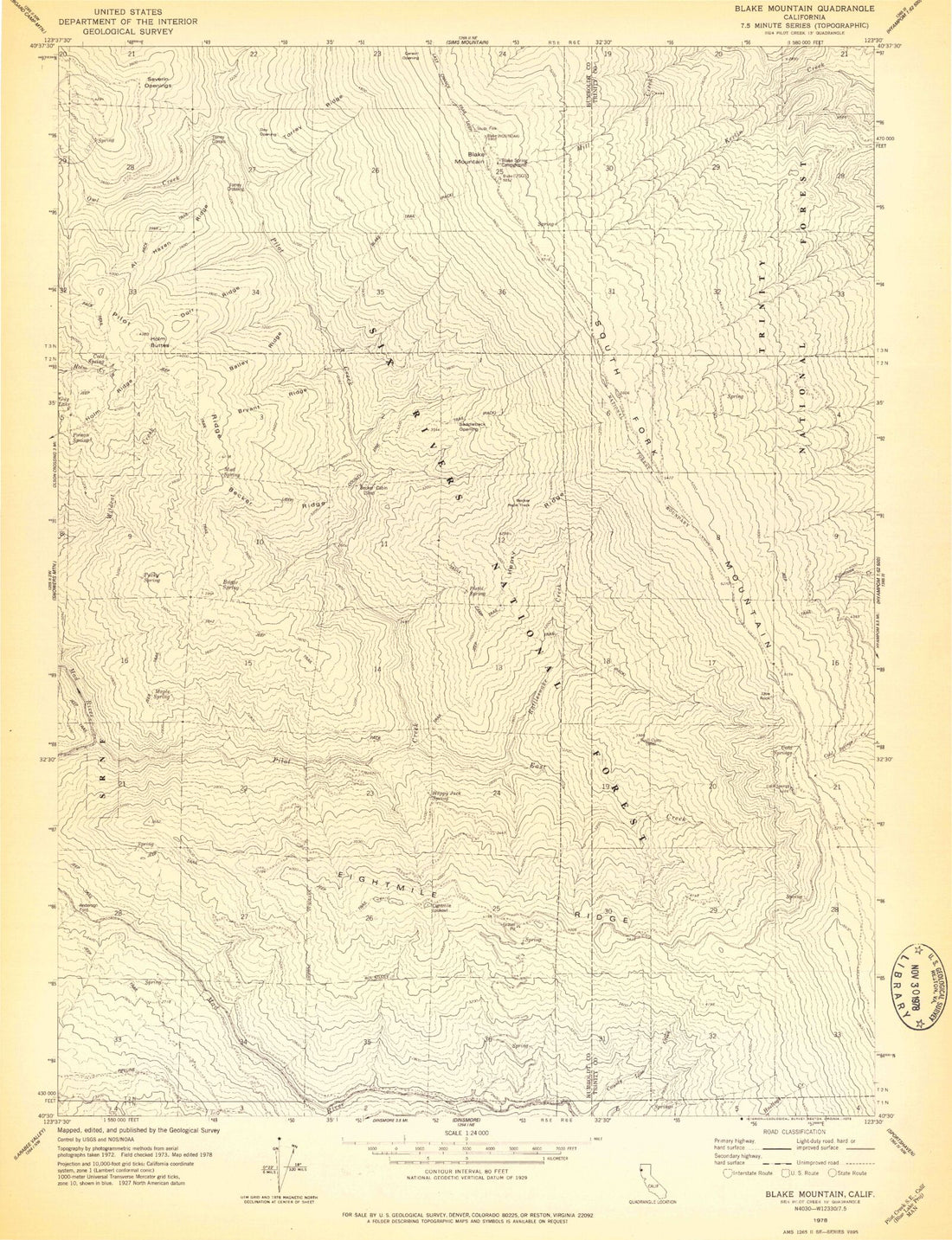 Classic USGS Blake Mountain California 7.5'x7.5' Topo Map – MyTopo Map ...