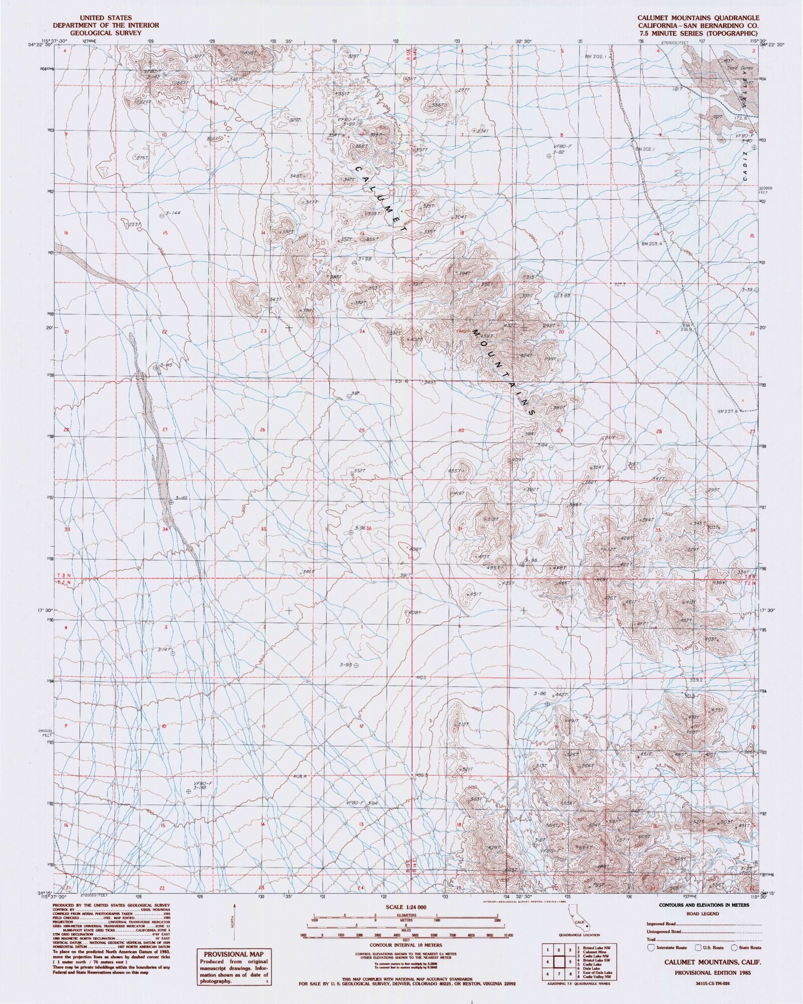 Classic USGS Calumet Mountains California 7.5'x7.5' Topo Map – MyTopo ...