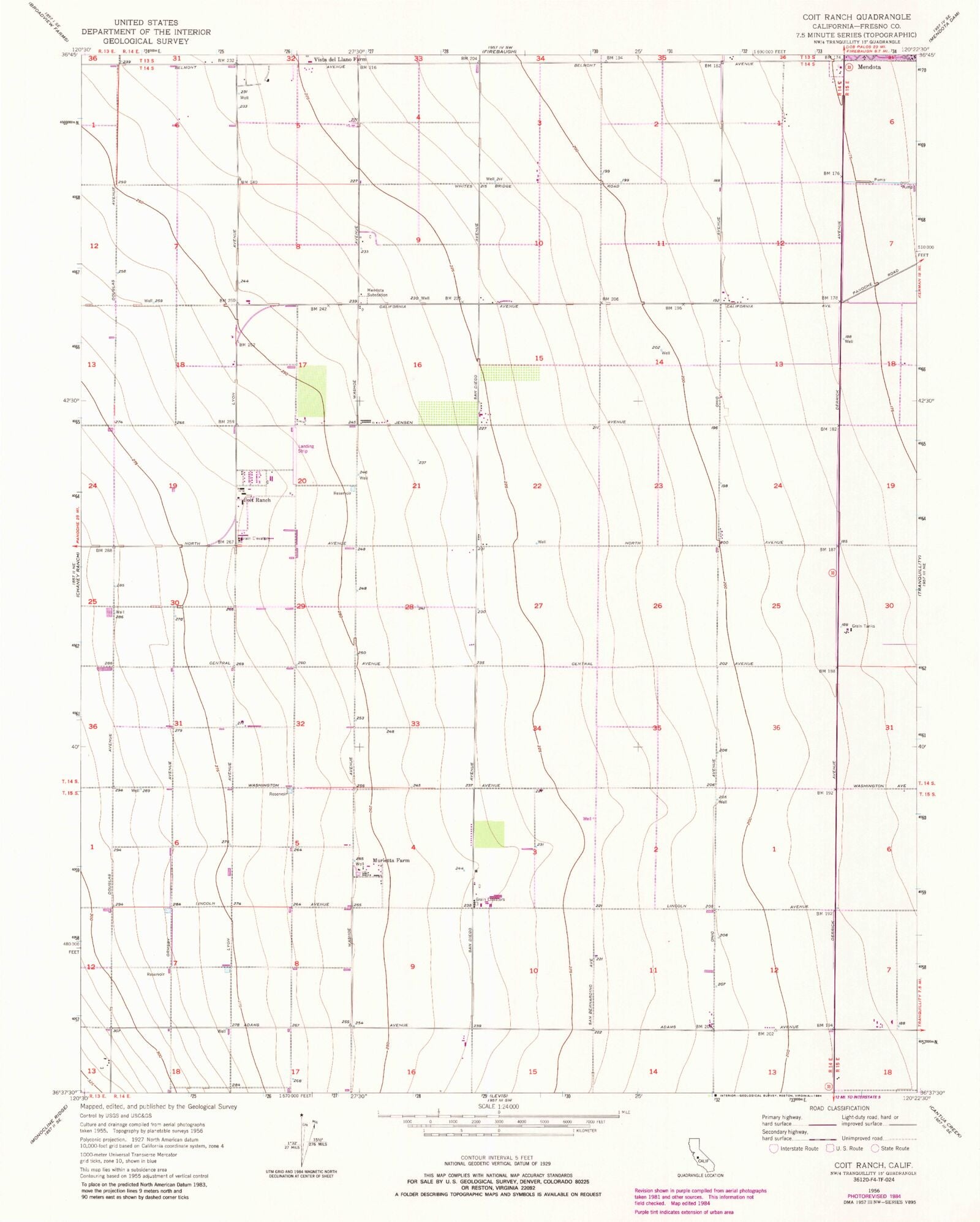 Classic USGS Coit Ranch California 7.5'x7.5' Topo Map – MyTopo Map Store