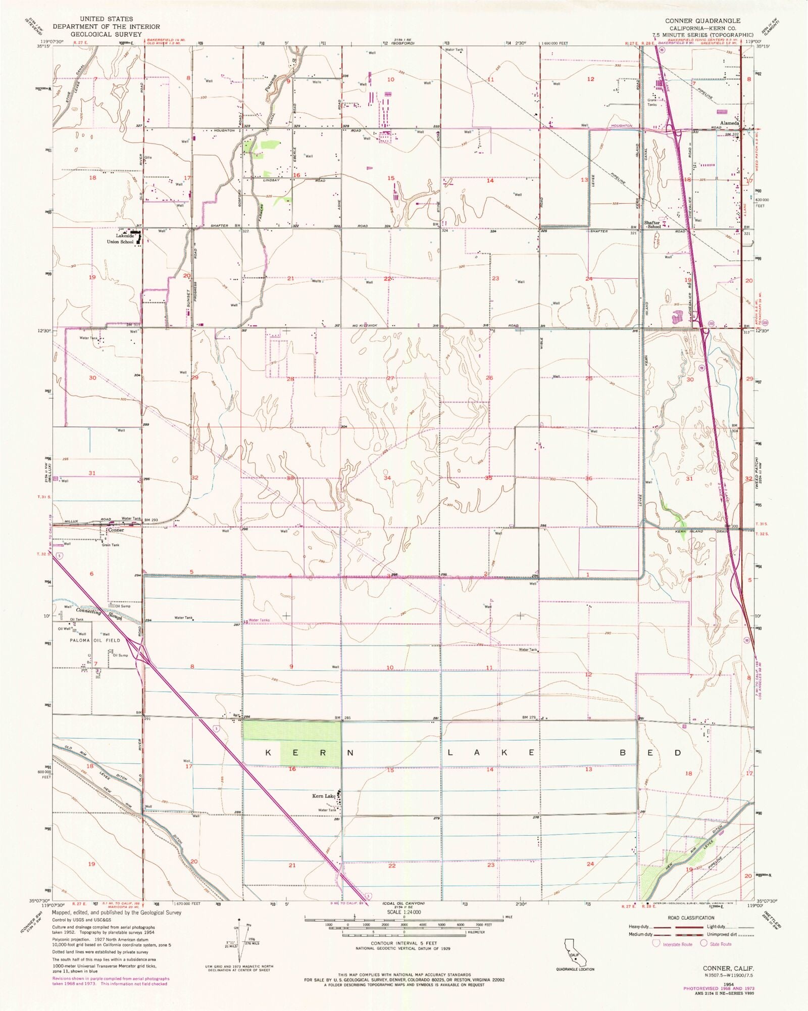 Classic USGS Conner California 7.5'x7.5' Topo Map – MyTopo Map Store