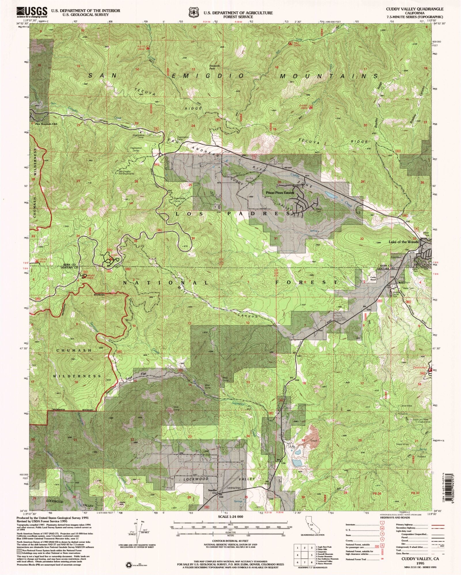 Classic USGS Cuddy Valley California 7.5'x7.5' Topo Map – MyTopo Map Store