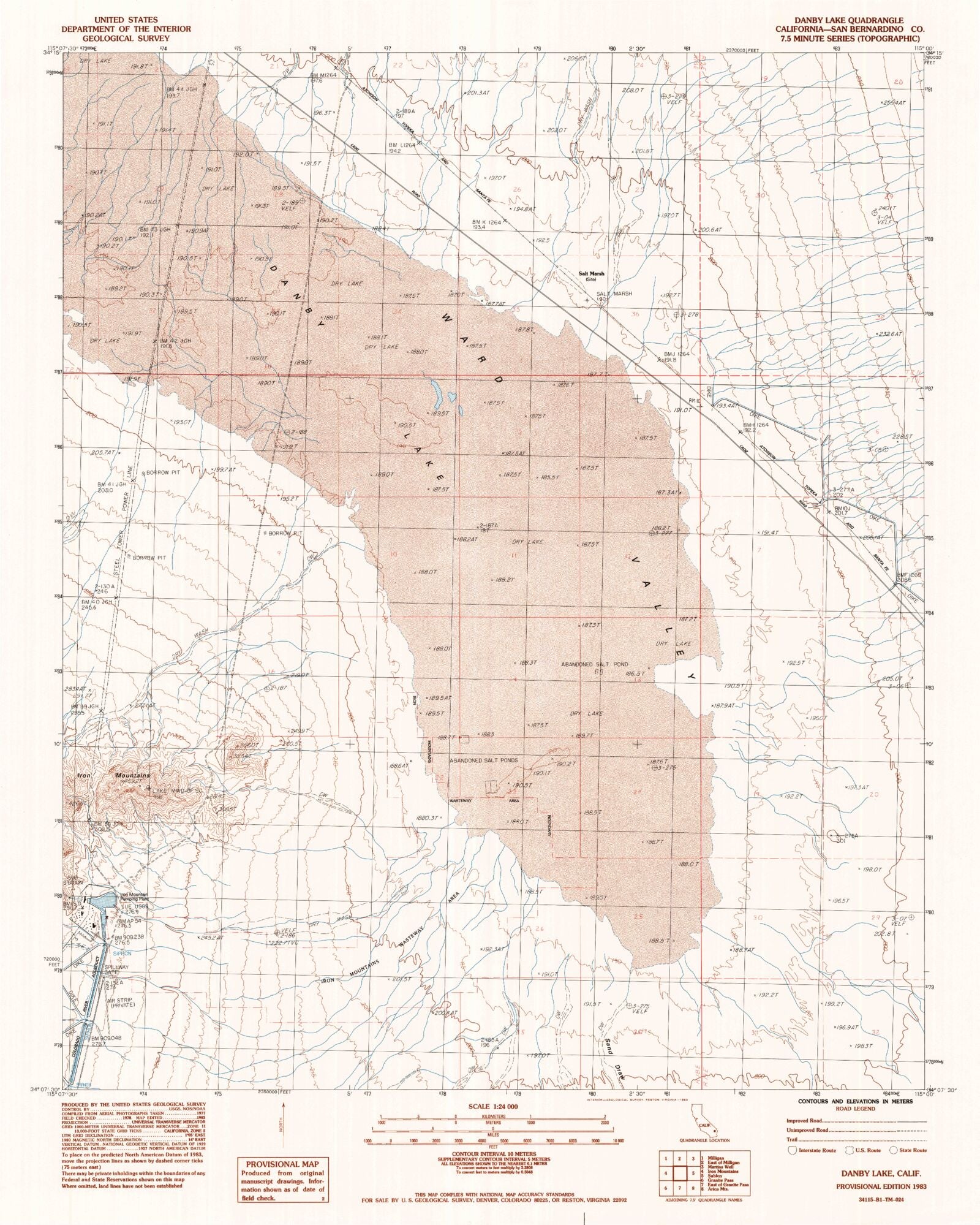 Classic USGS Danby Lake California 7.5'x7.5' Topo Map – MyTopo Map Store